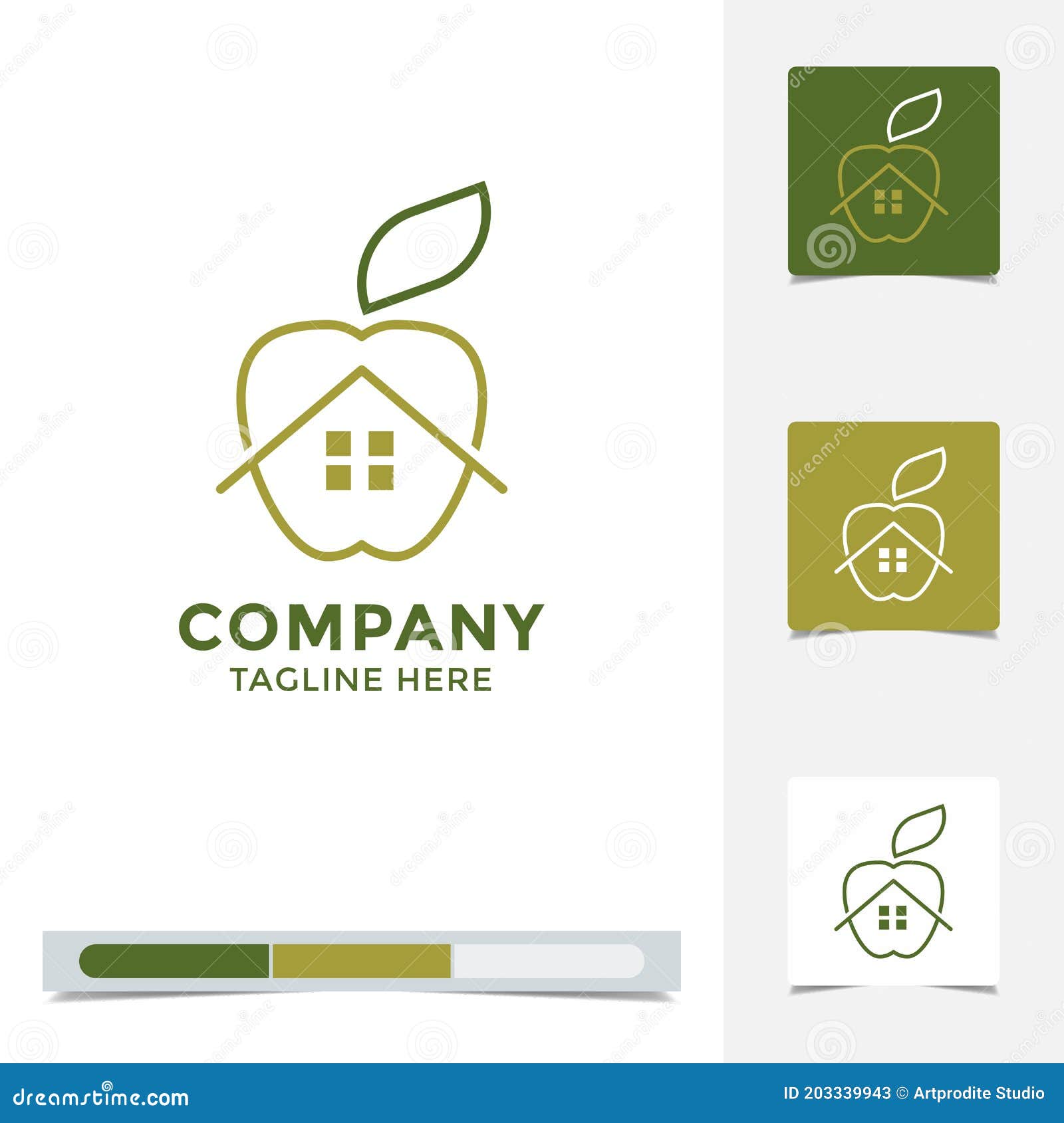 Apple Home Logo Design Template Stock Vector - Illustration of care ...