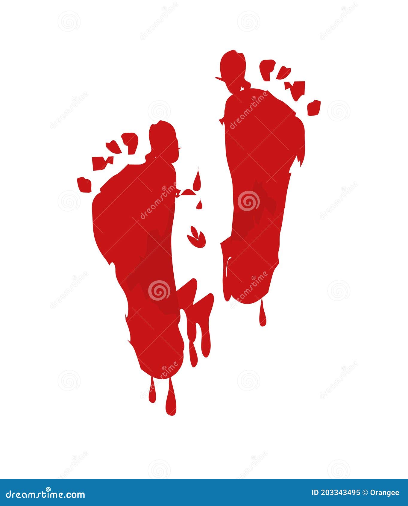 Blood footprint stock vector. Illustration of graphic - 203343495