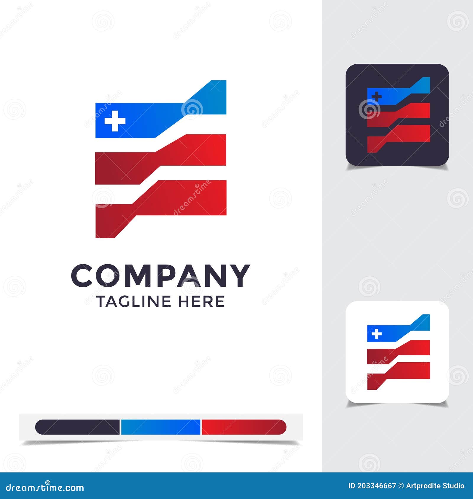 American Medical Flag Logo Design Template Stock Vector - Illustration ...