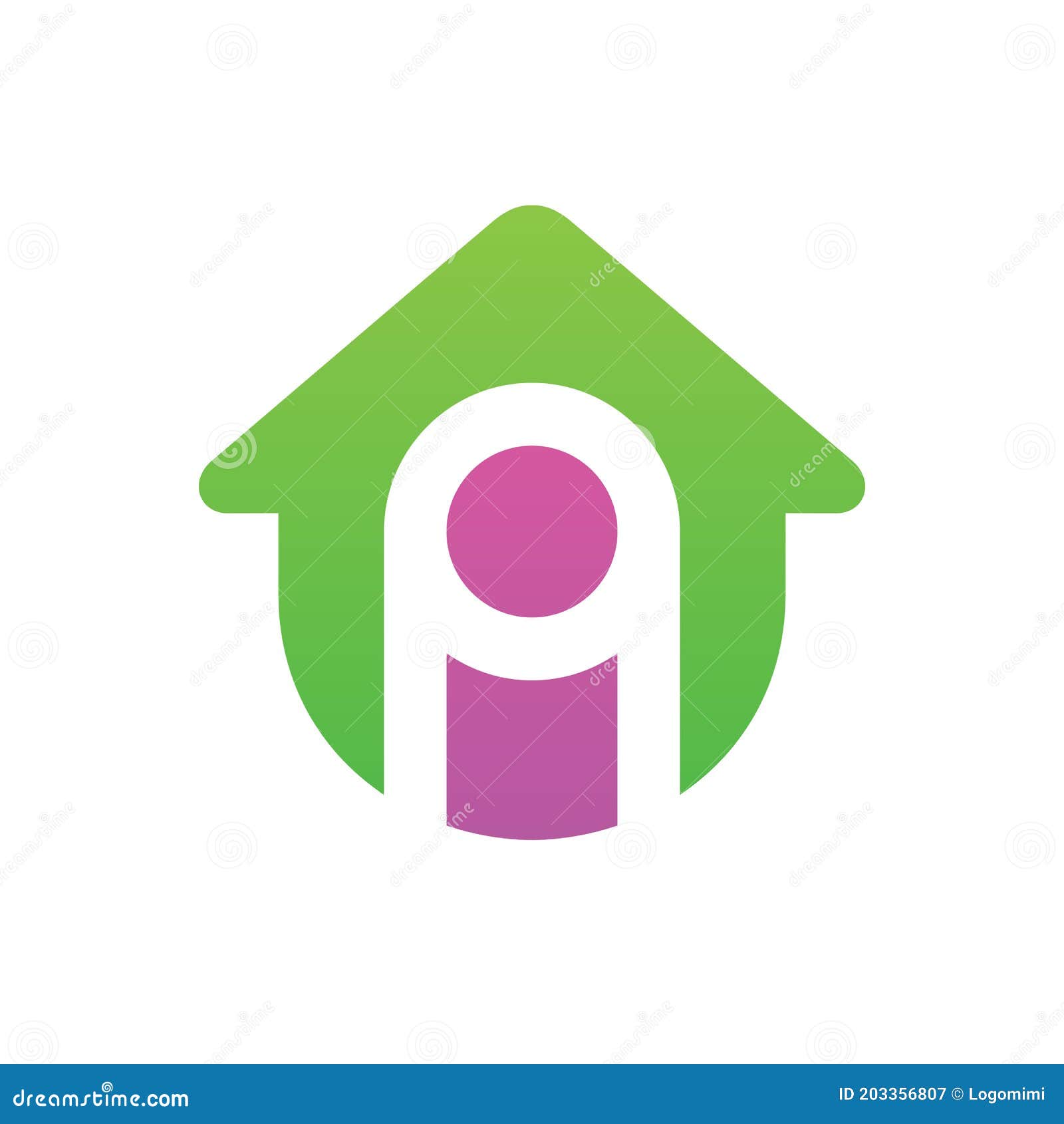 Letter I House Logo Icon, Initial Pq or Qp Home Logo Design Stock ...