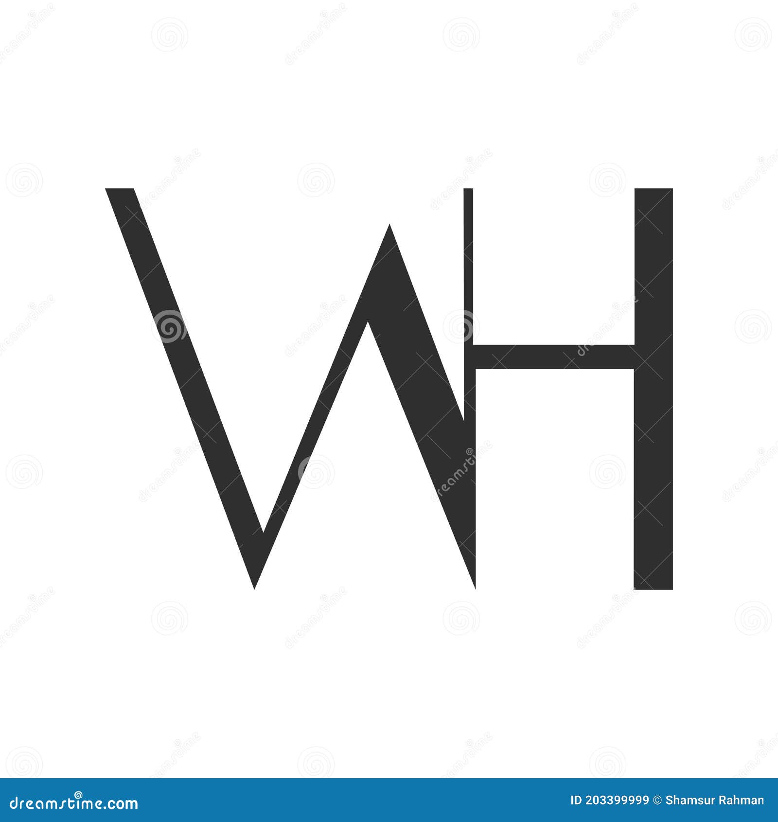 Initial Letter Wh Logo or Hw Logo Vector Design Template Stock Vector ...