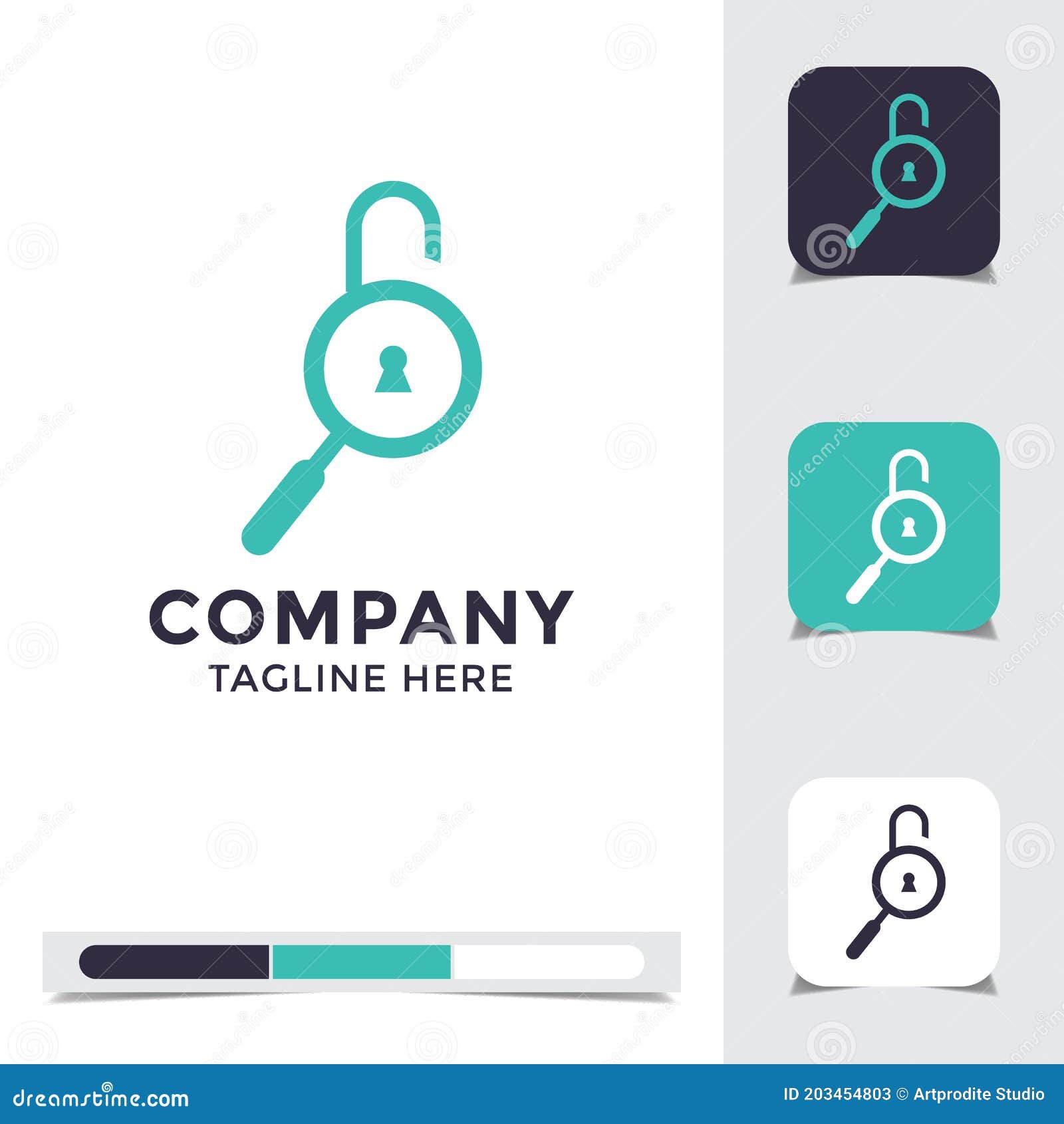 Logo Vector Design of Lock Search Stock Vector - Illustration of data ...