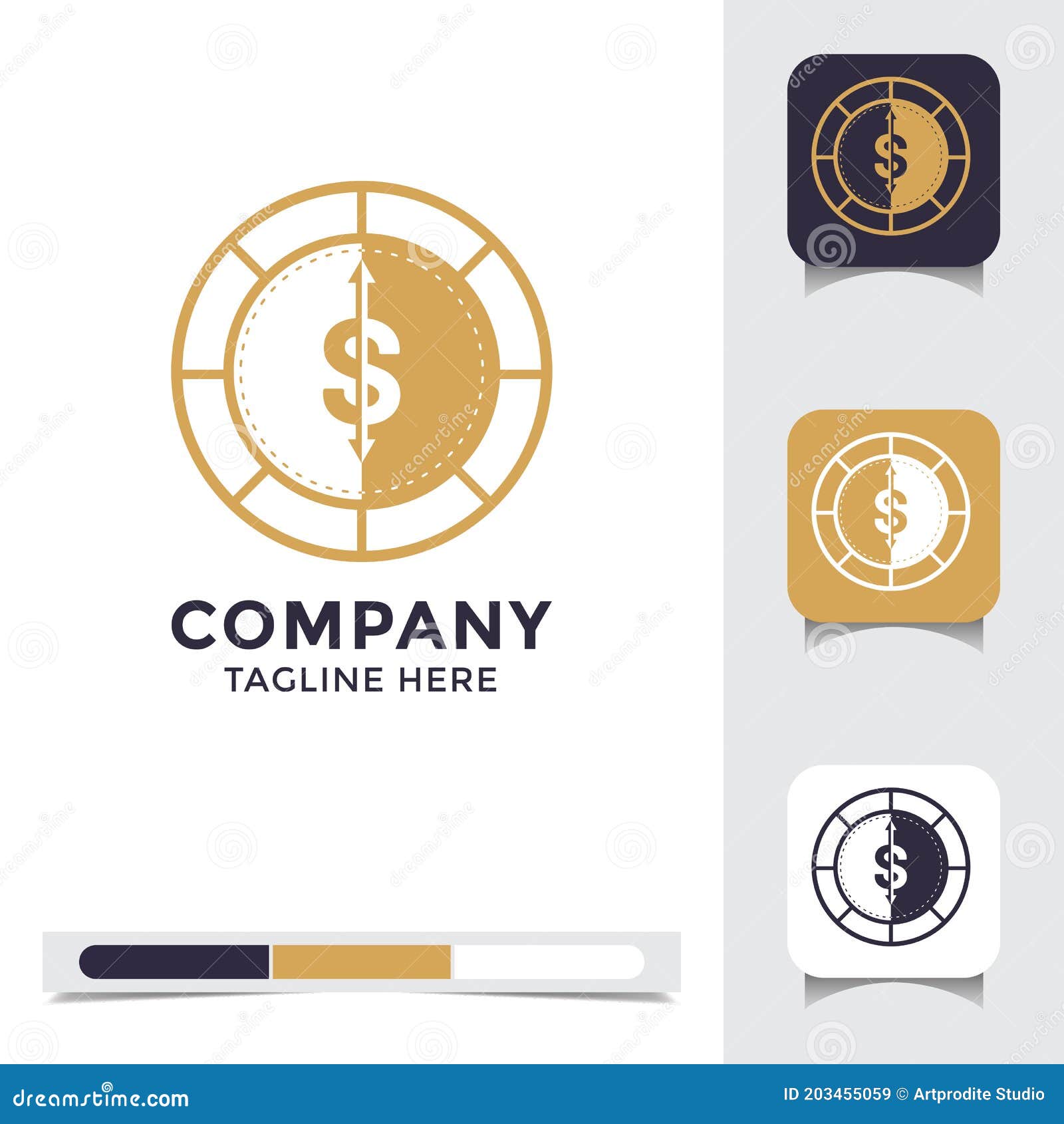 Logo Vector Design of Abstract Coin Time Stock Vector - Illustration of ...