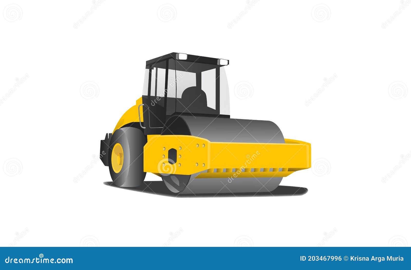 Simple 3d Vector Yellow Compactor Stock Vector - Illustration of ...