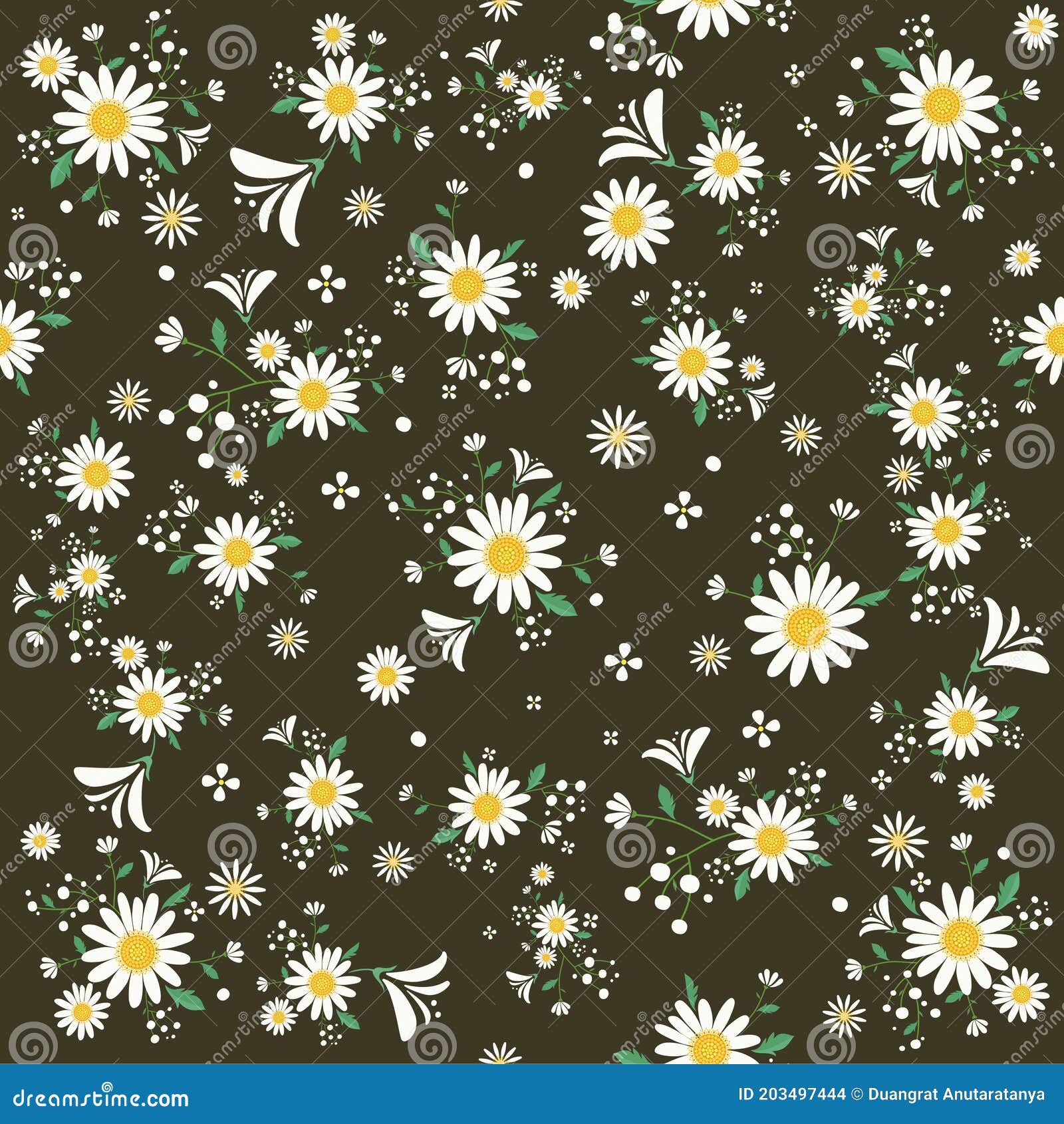 Seamless Daisy Floral Pattern, Beautiful Daisy Floral, Bloomy Plant ...