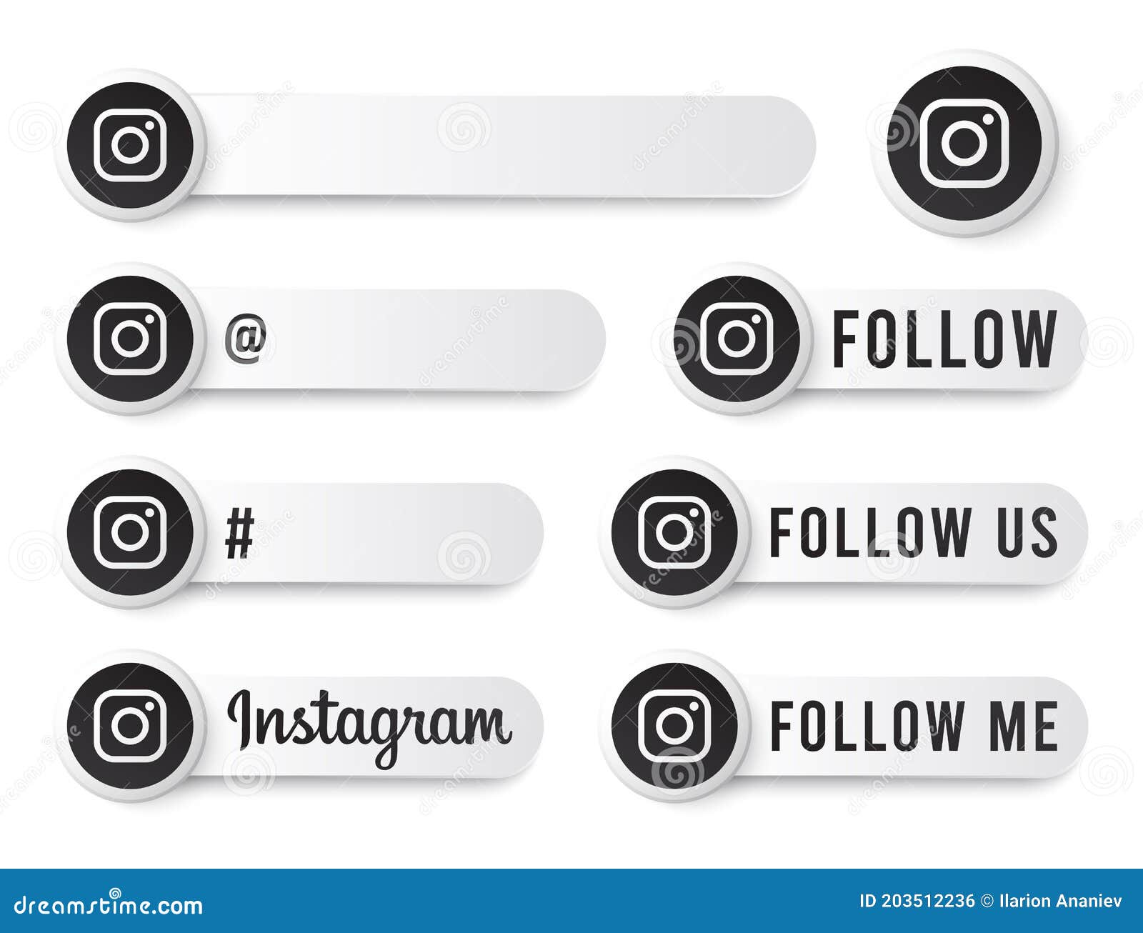 Black Instagram Button