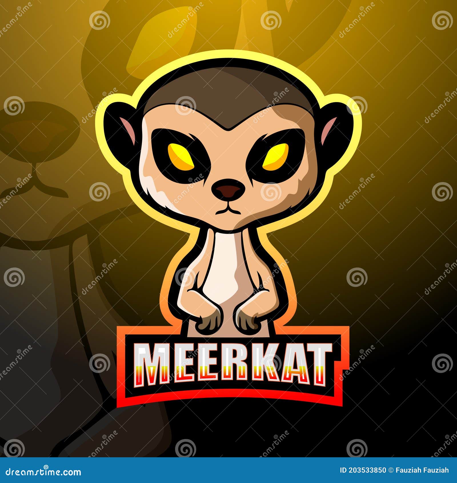 Meerkat Mascot Esport Logo Design Stock Vector - Illustration of face ...