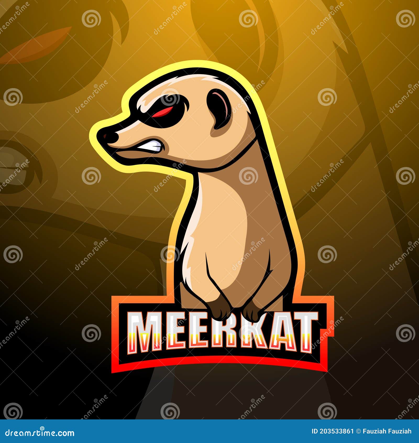 Meerkat Mascot Esport Logo Design Stock Vector - Illustration of club ...