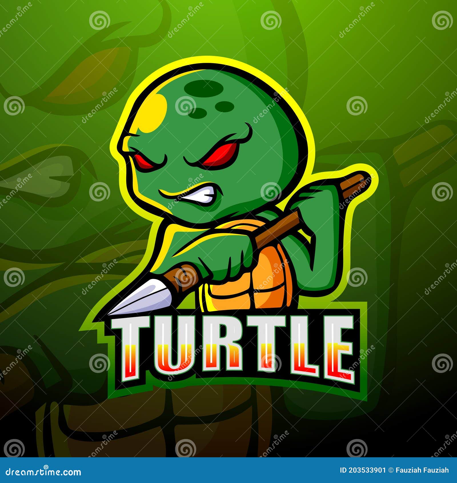 Turtle Mascot Esport Logo Design Stock Vector - Illustration of game ...