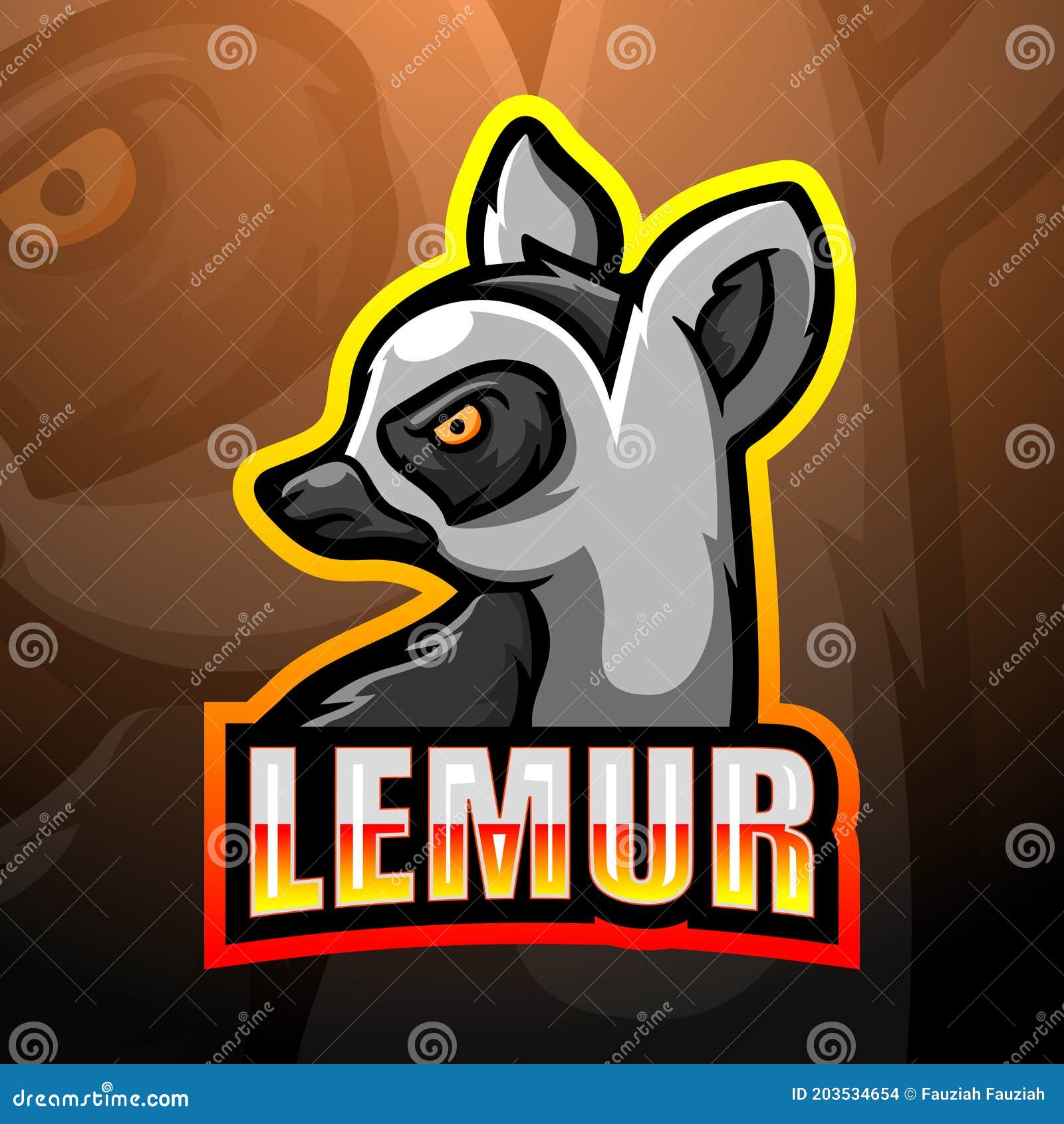 Lemur Mascot Esport Logo Design Stock Vector - Illustration of jungle ...