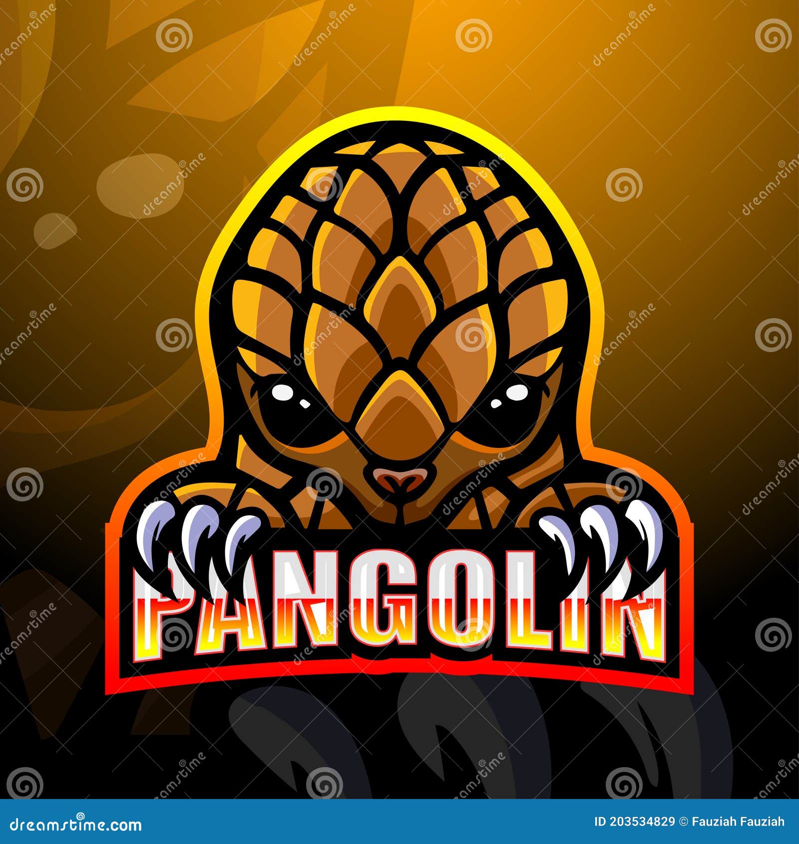 Pangolin Logo Design Vector. Pangolin Silhouette. Vector Illustration ...