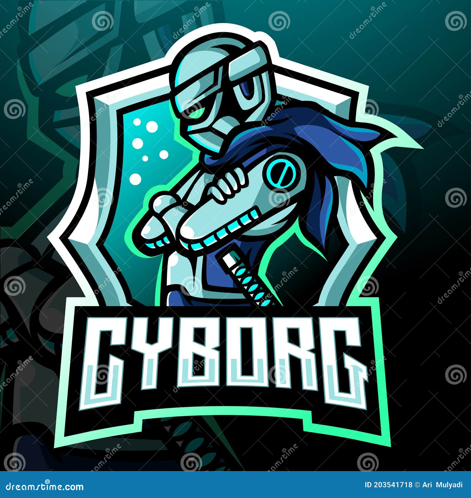 Cyborg Mascot Logo Design Vector Illustration | CartoonDealer.com ...