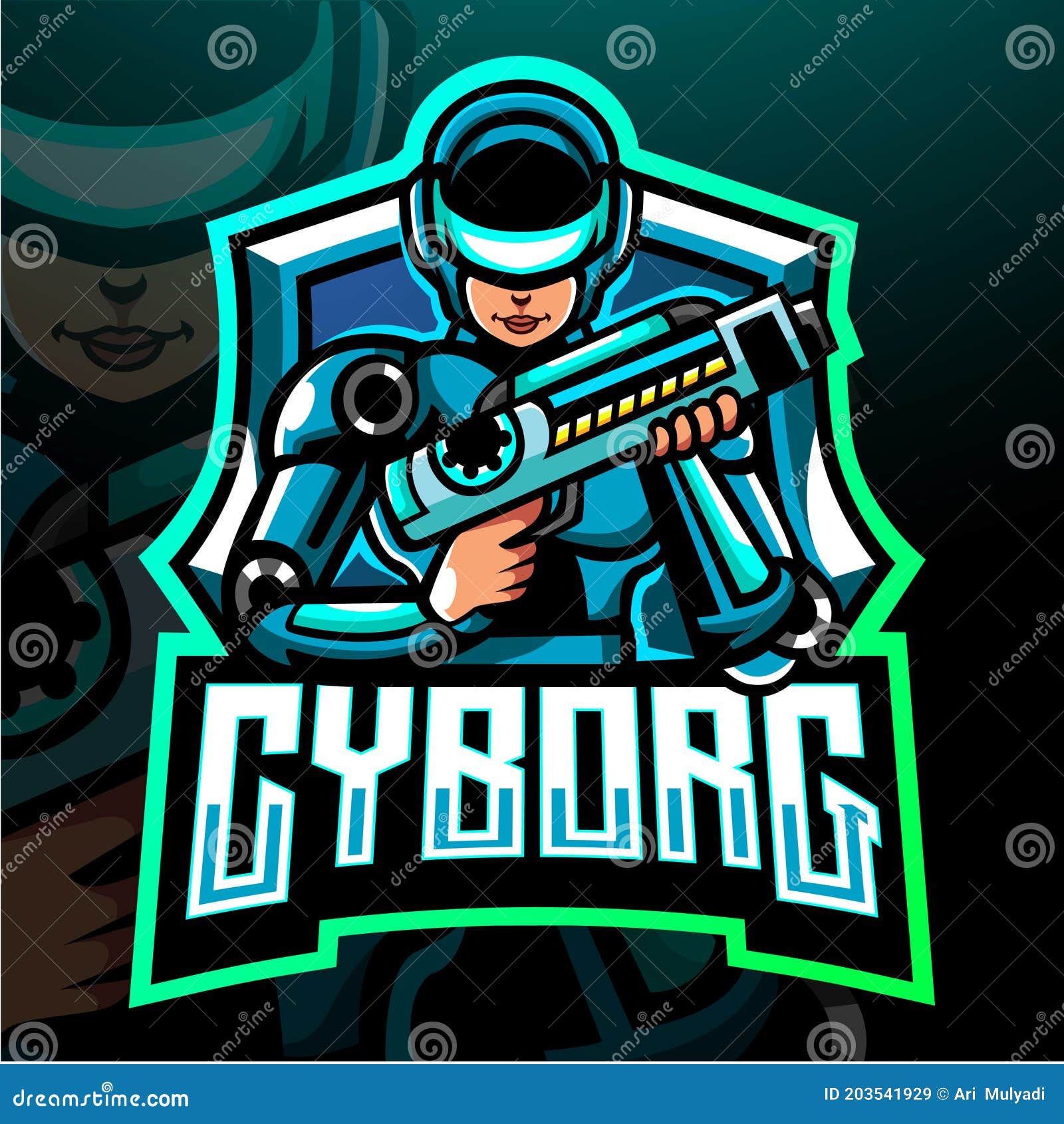 Cyborg Mascot. Esport Logo Design Stock Vector - Illustration of blue ...