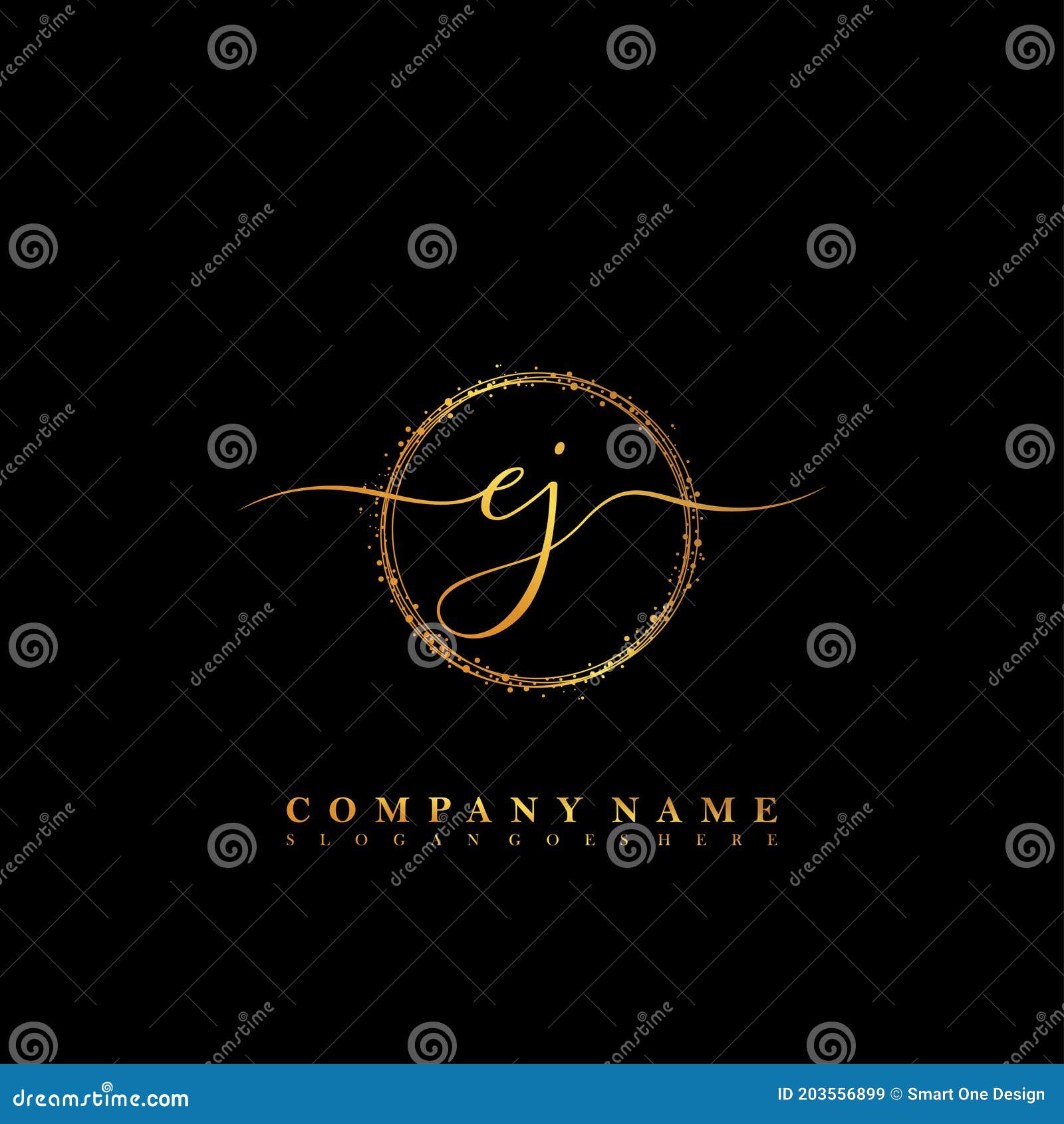 Initial Letter EJ Beauty Handwriting Logo Vector Stock Vector ...