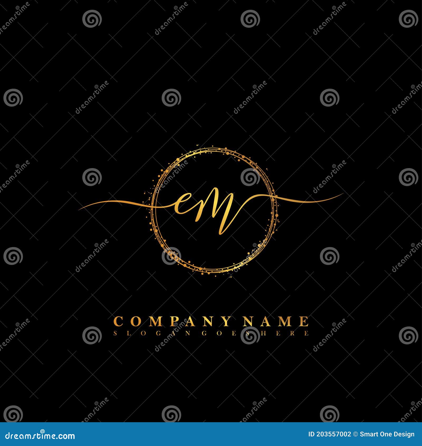 Initial Letter EM Beauty Handwriting Logo Vector Stock Vector ...