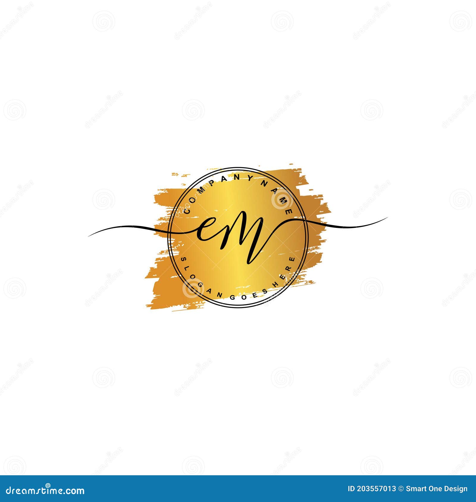 Initial Letter EM Beauty Handwriting Logo Vector Stock Vector ...