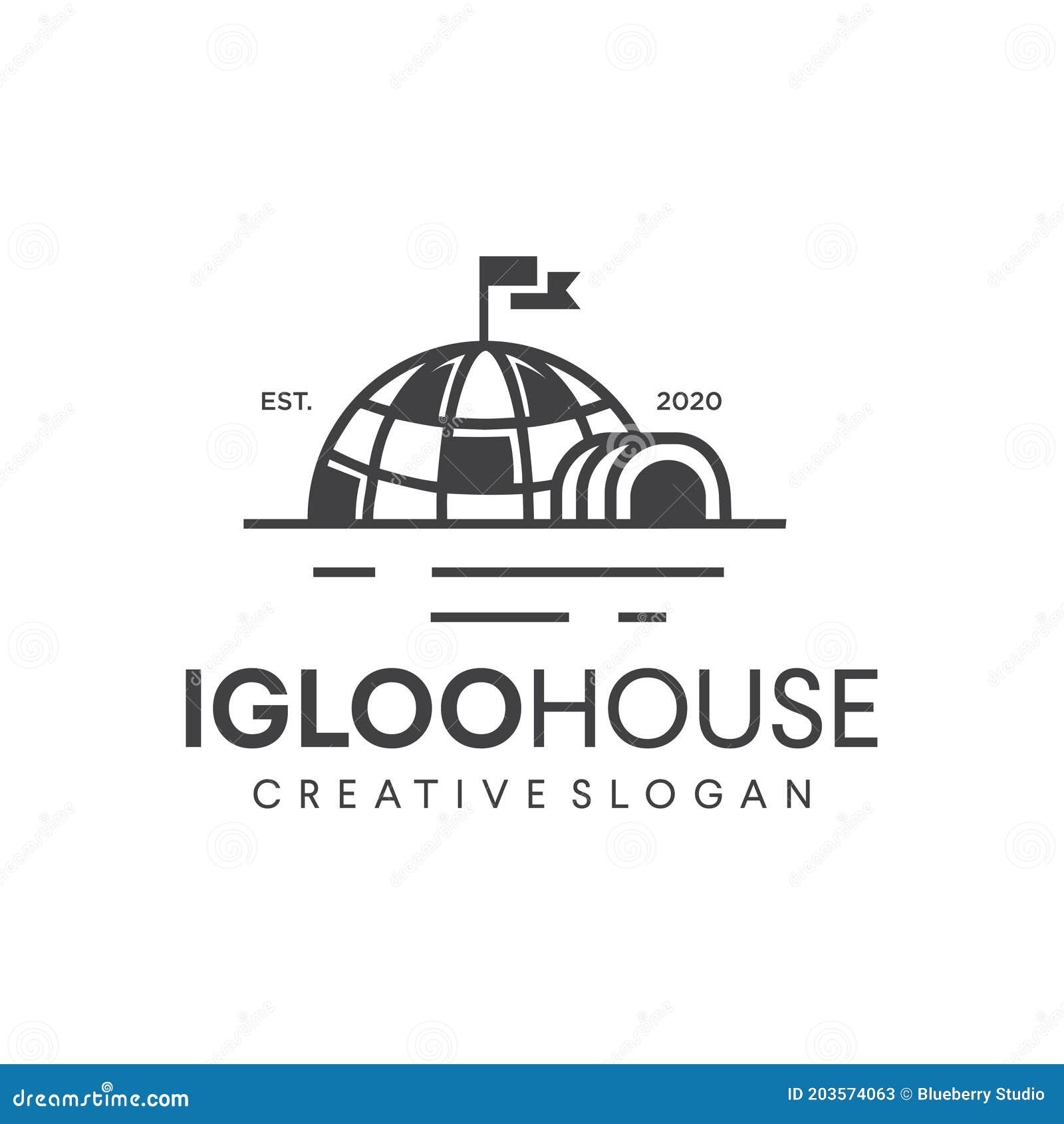 IGLOO LOGO CONCEPT, ICEBERG AND IGLOO BUILDING ILLUSTRATION ...