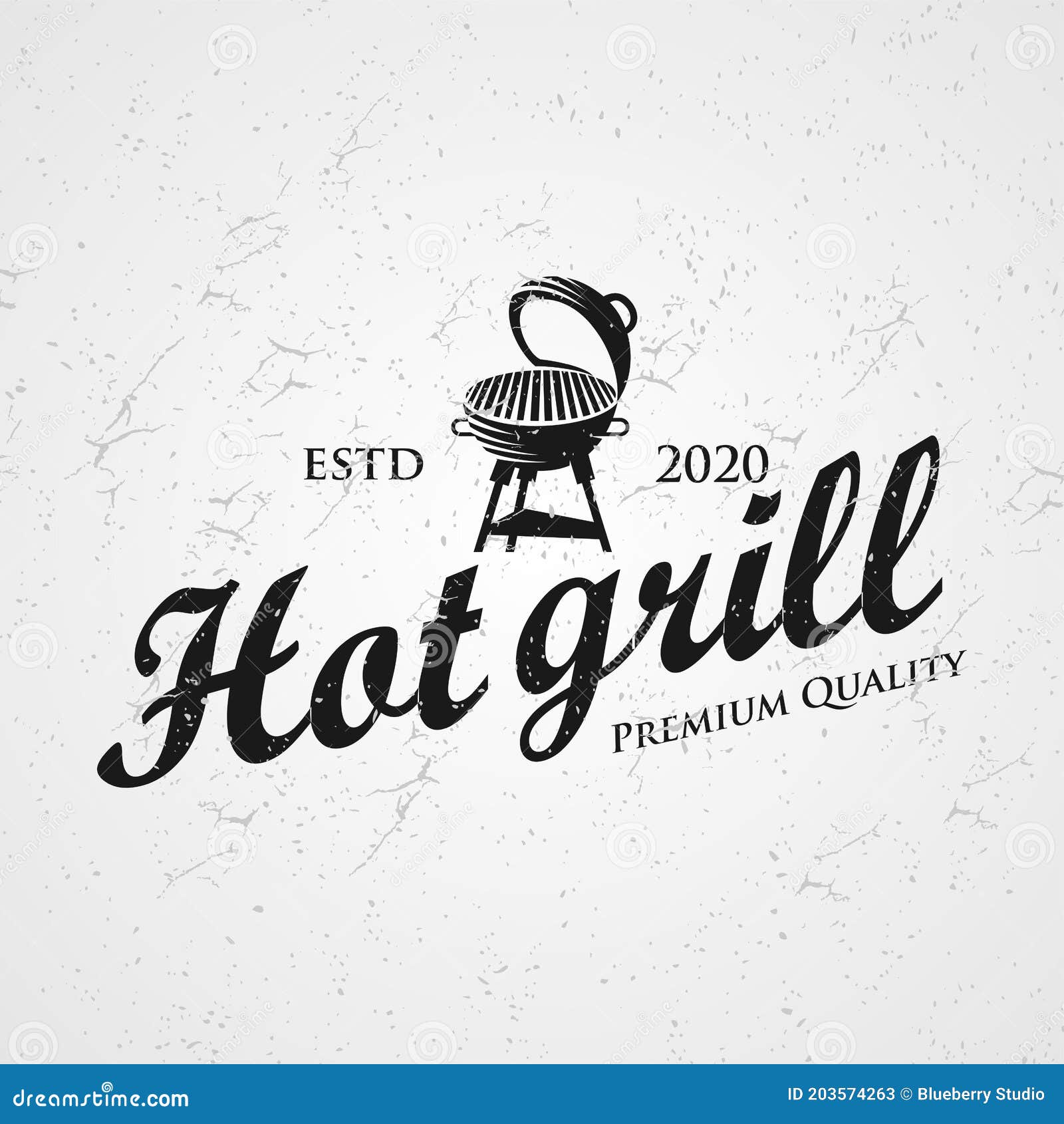 Vintage Grill Barbeque Logo Design Rustic Retro. Grill Bar Design ...
