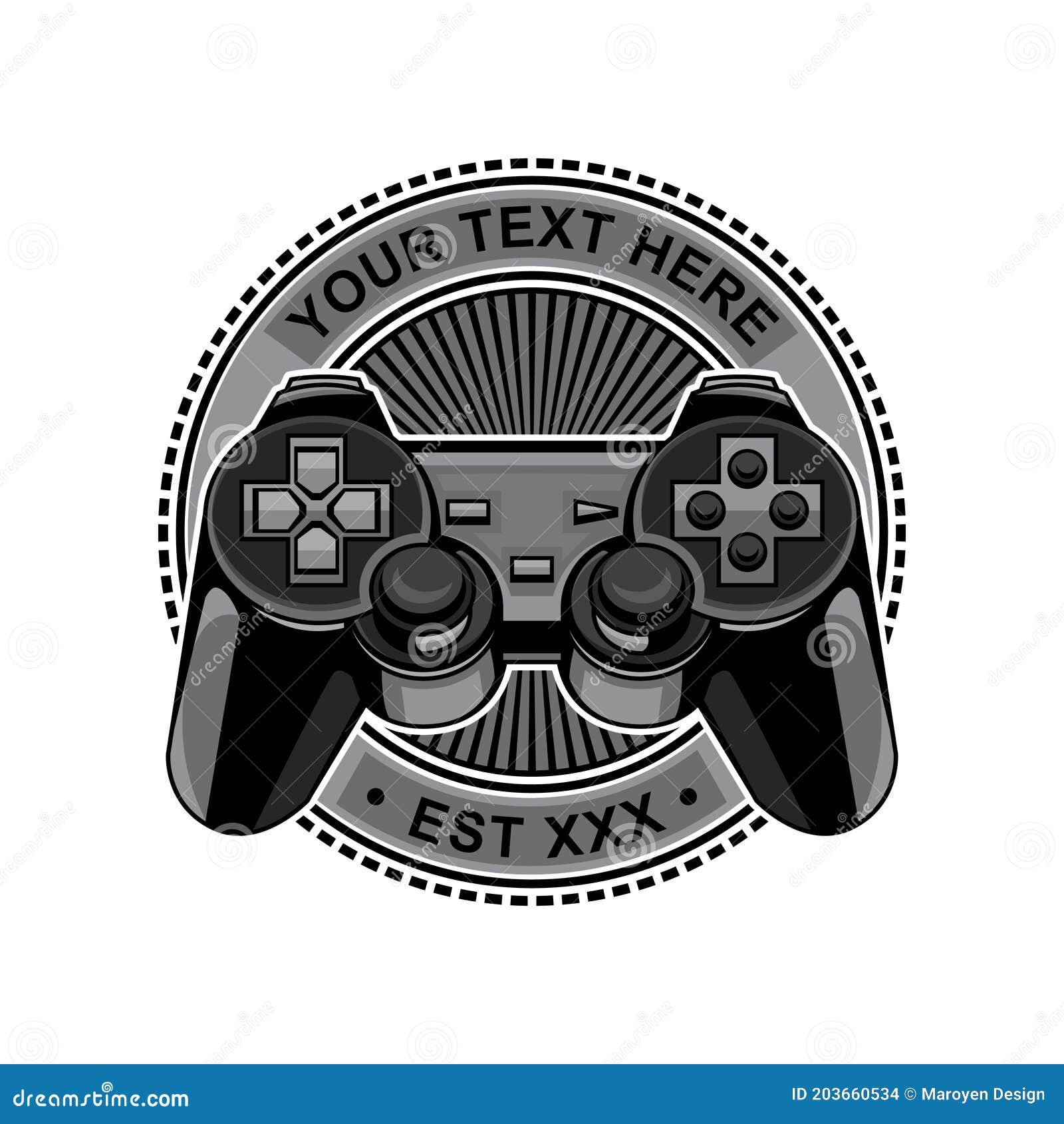 Controller game logo stock vector. Illustration of control - 203660534