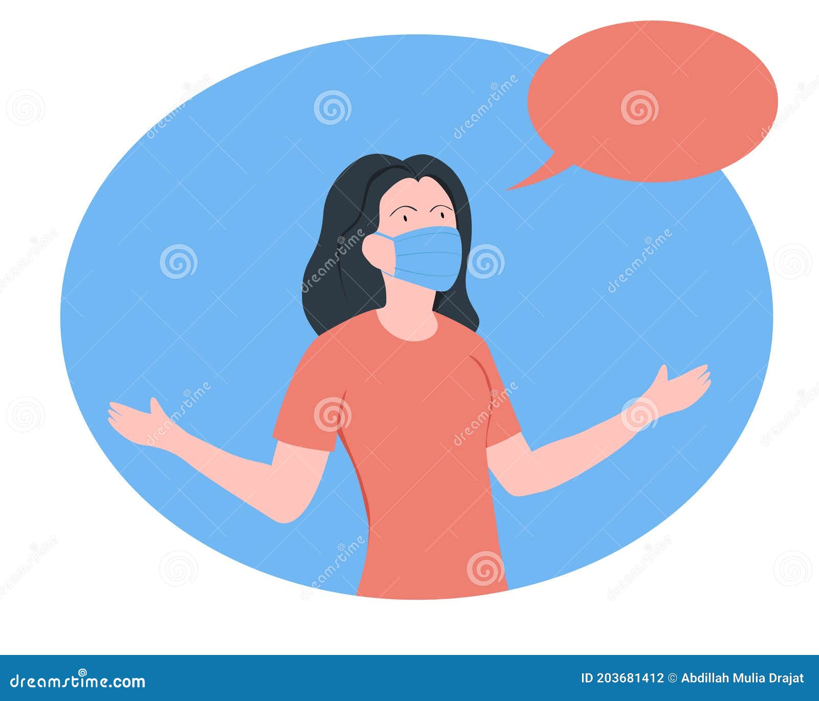 A Woman Wearing a Mask Asking for Explanations Stock Vector ...