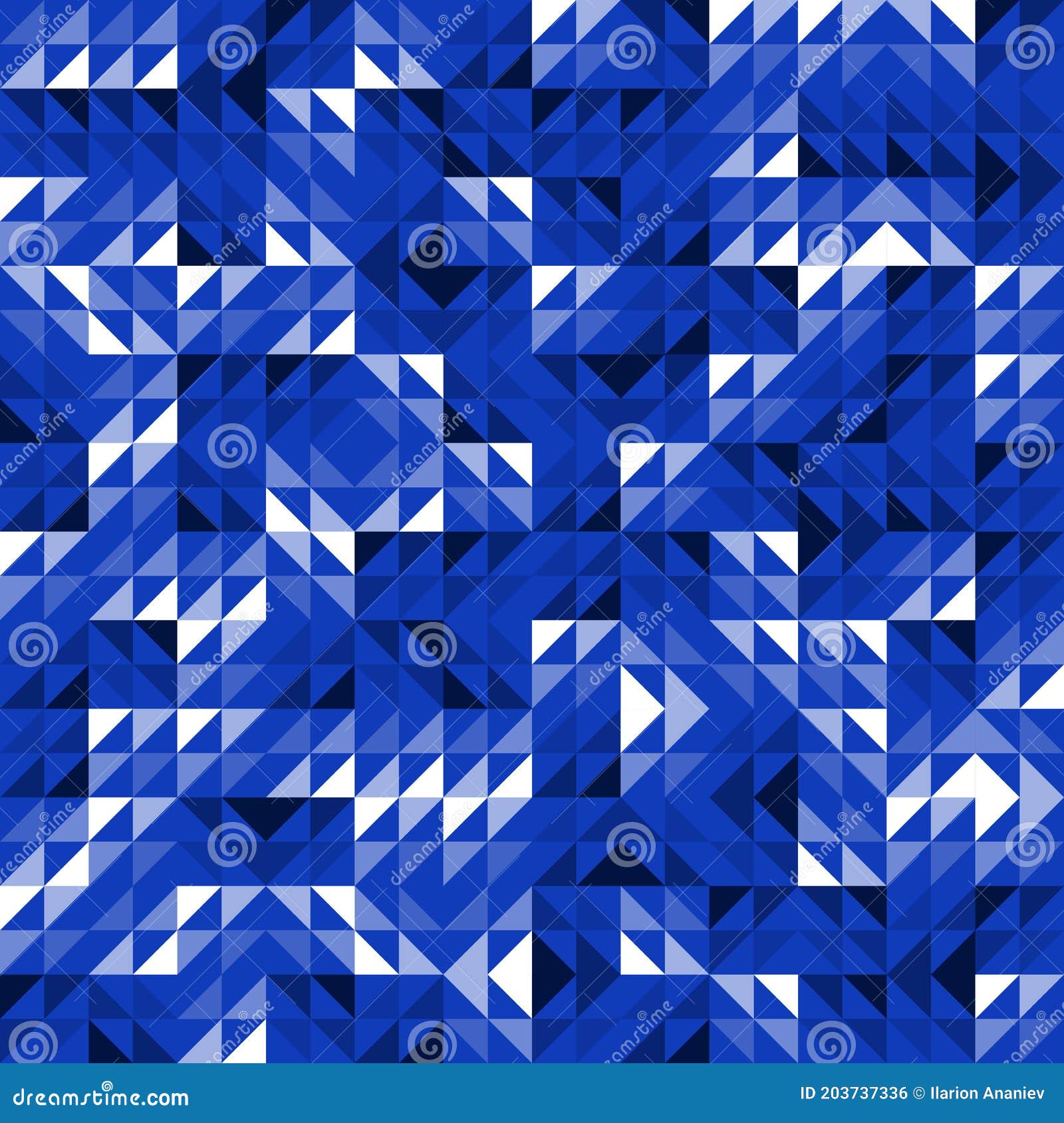 Seamless Blue Geometric Vector Pattern with Triangles. Modern and ...