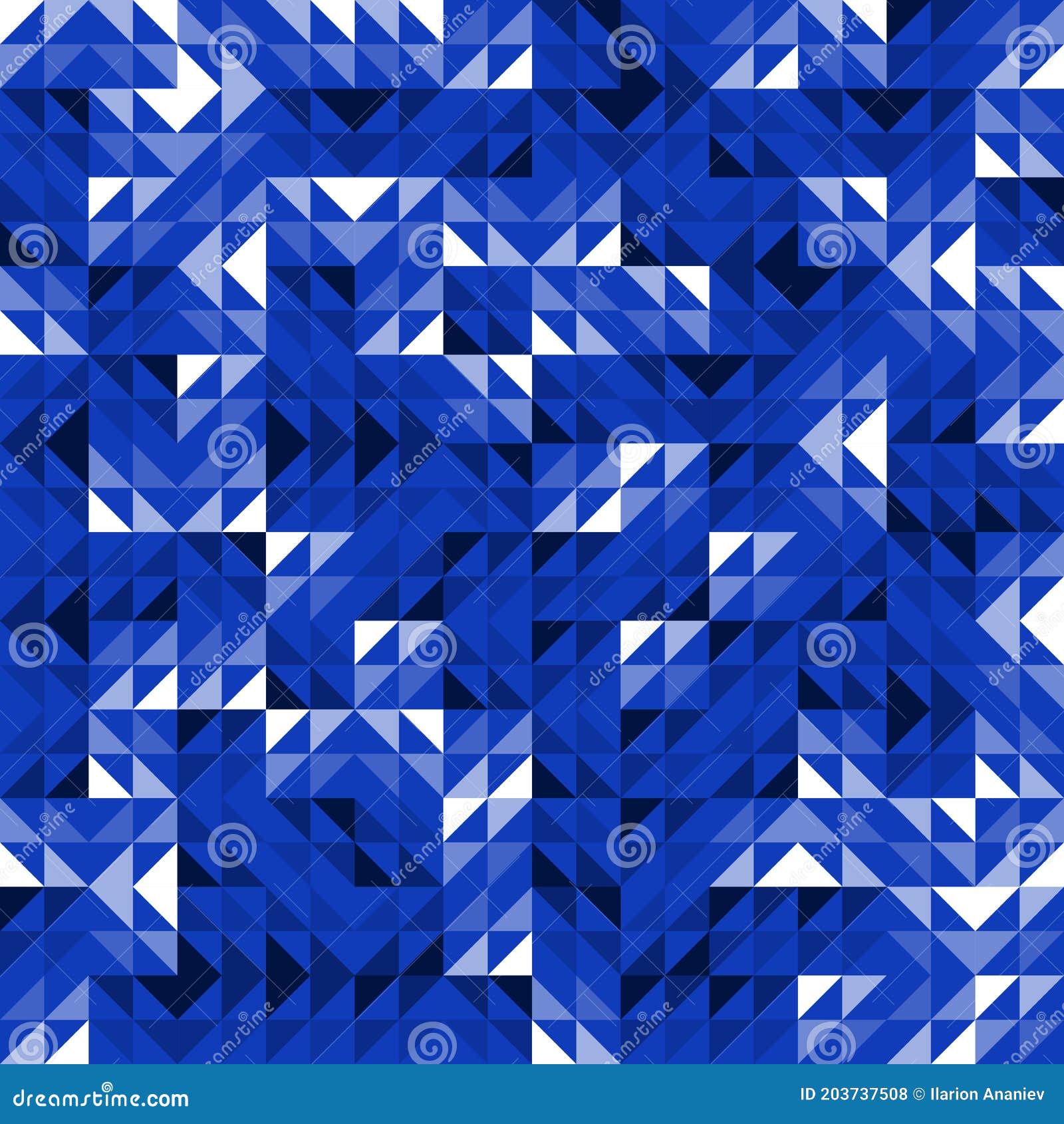 Seamless Blue Geometric Vector Pattern with Triangles. Modern and ...