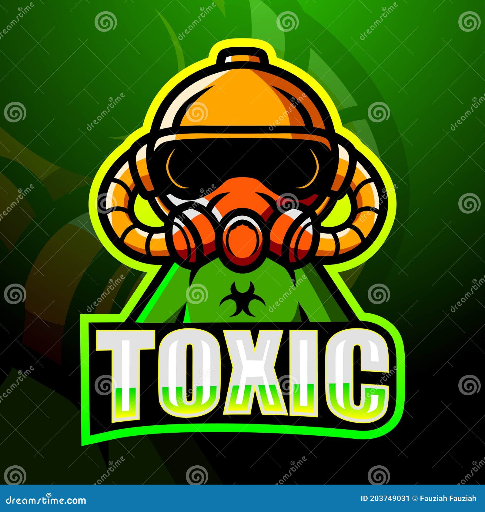 Toxic Mascot Esport Logo Design Stock Vector - Illustration of cartoon ...