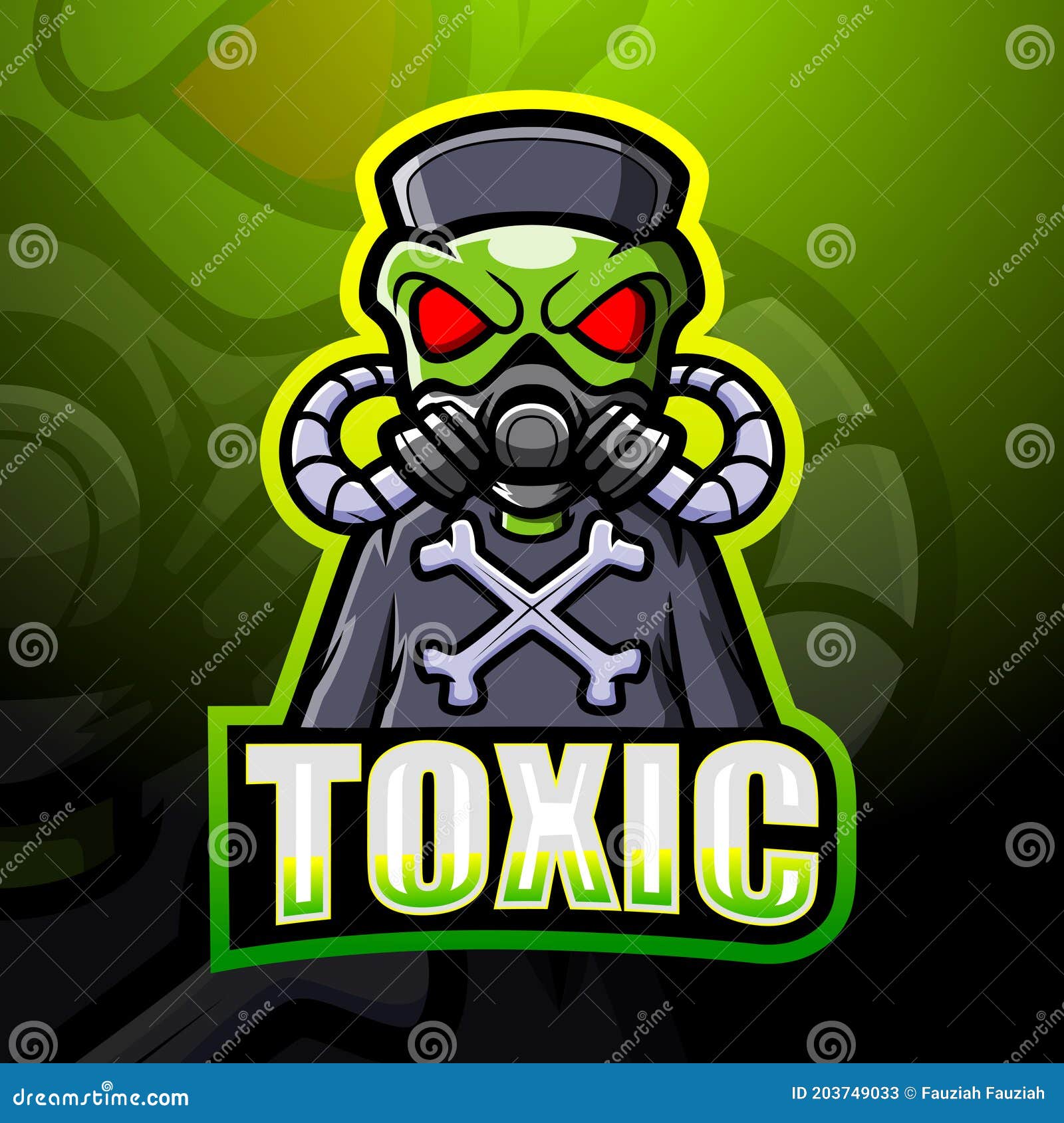 Toxic Mascot Esport Logo Design Stock Vector - Illustration of angry ...