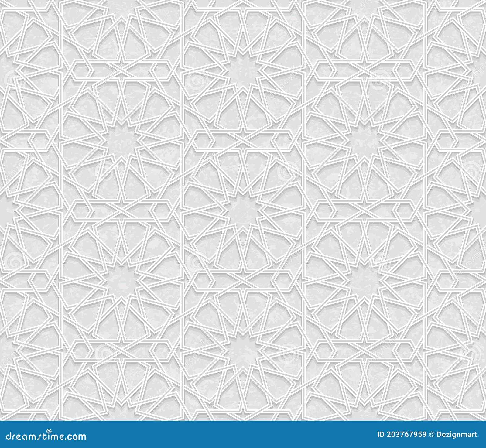 Arabesque Star Pattern with Grunge Light Grey Background, Vector ...
