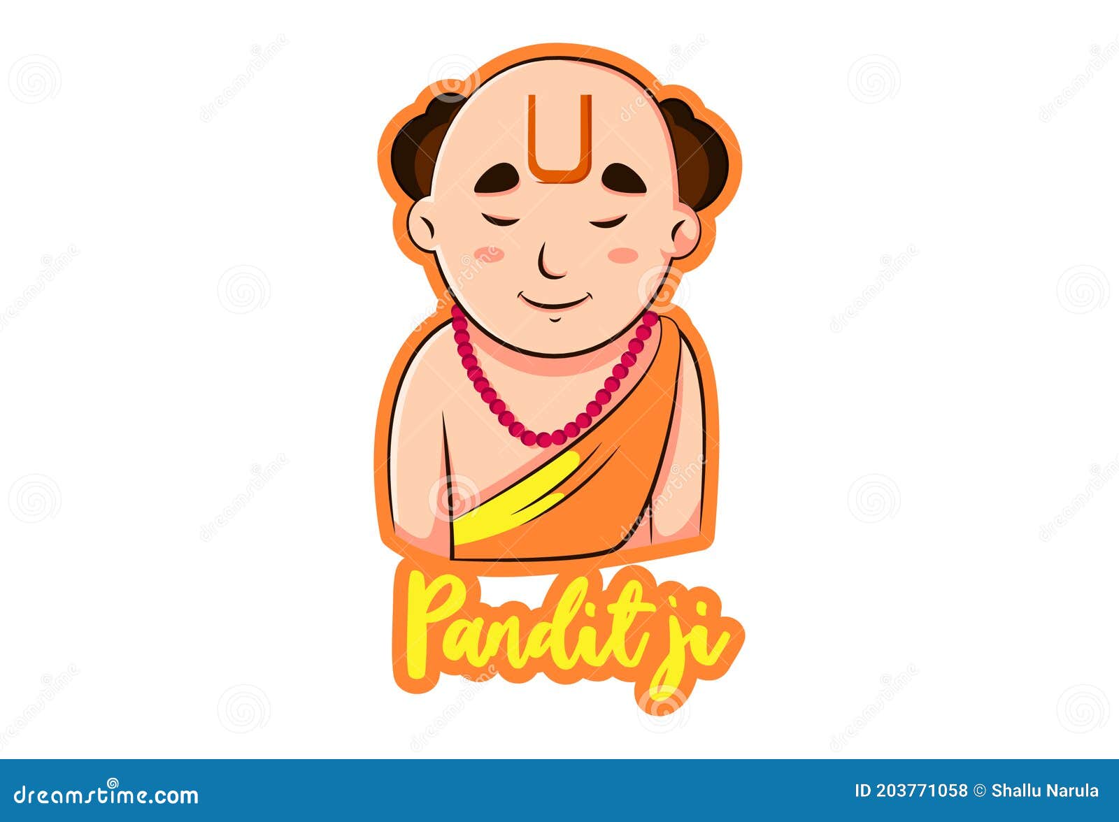 Vector Graphic Illustration of Indian Priest Stock Vector ...