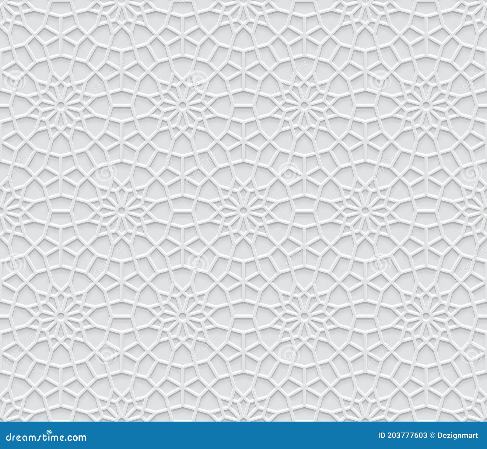 Grey Light Geometric Pattern in Arabic Style, Soft Emboss Background ...