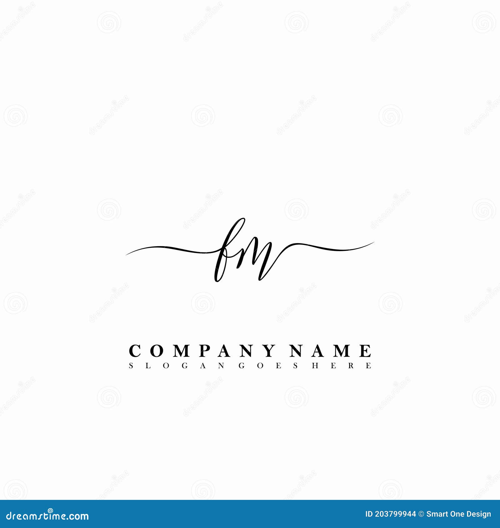 Initial Letter FM Beauty Handwriting Logo Vector Stock Vector ...