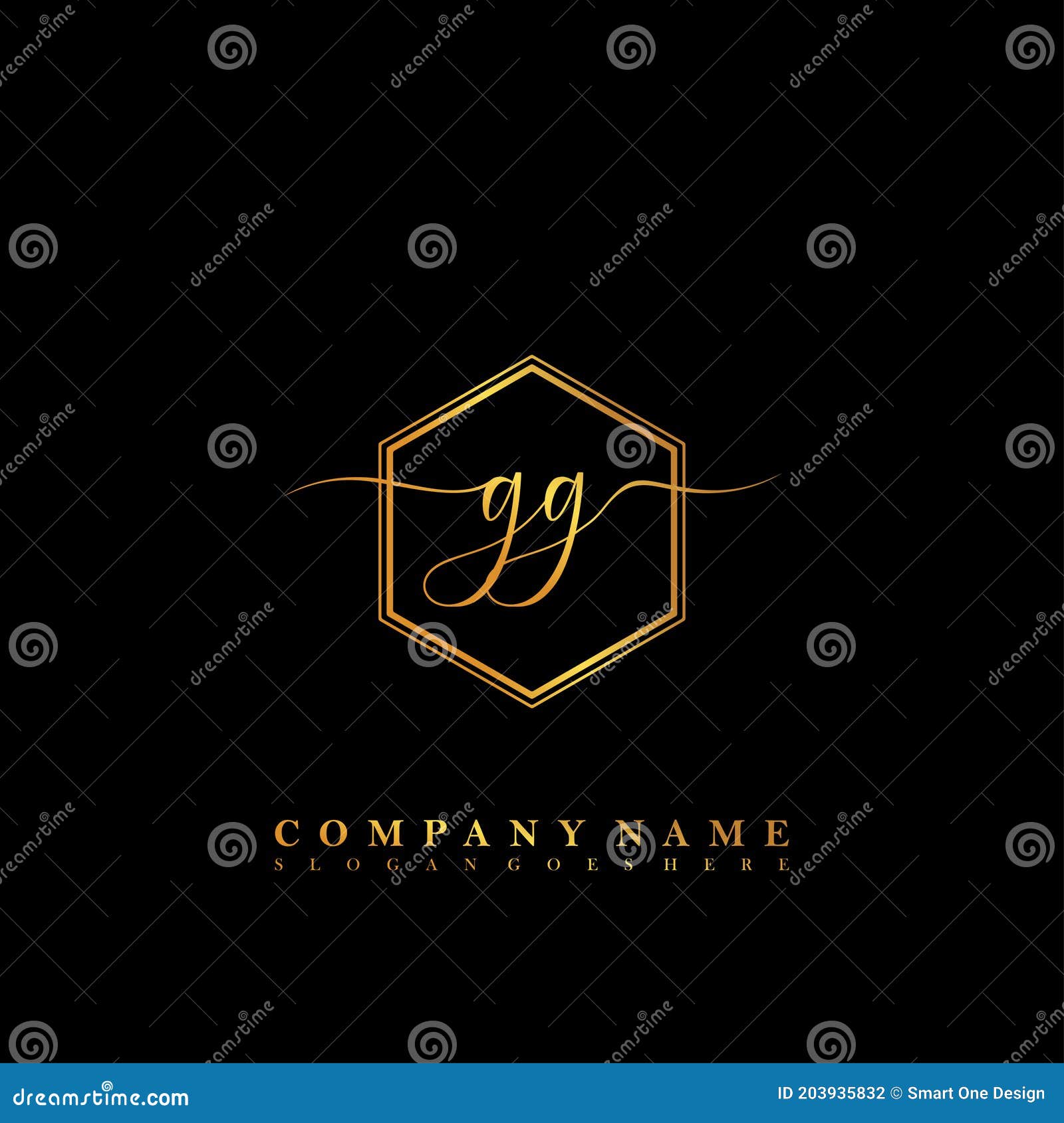 Initial Letter GG Beauty Handwriting Logo Vector Stock Vector ...