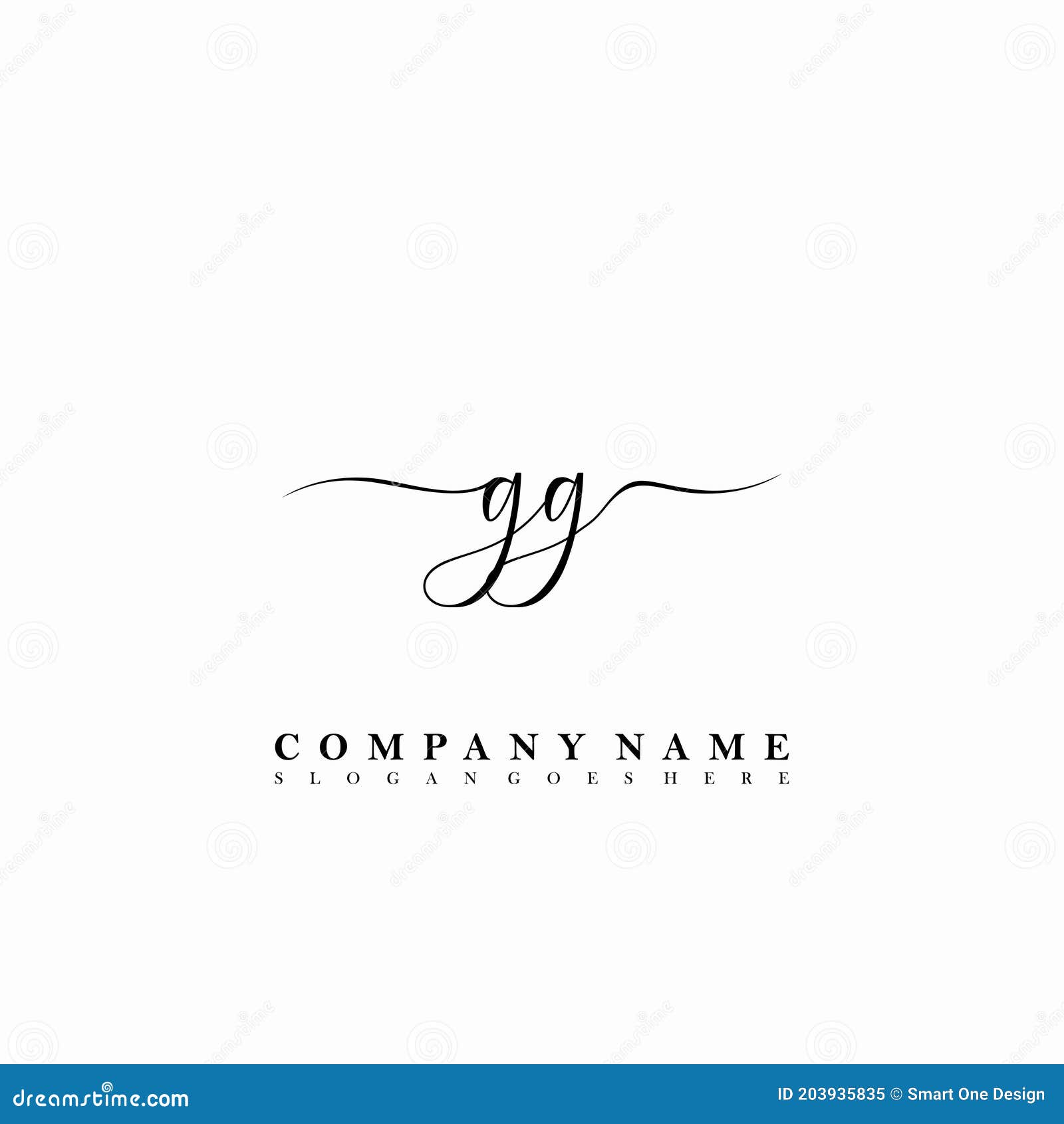 Initial Letter GG Beauty Handwriting Logo Vector Stock Vector ...