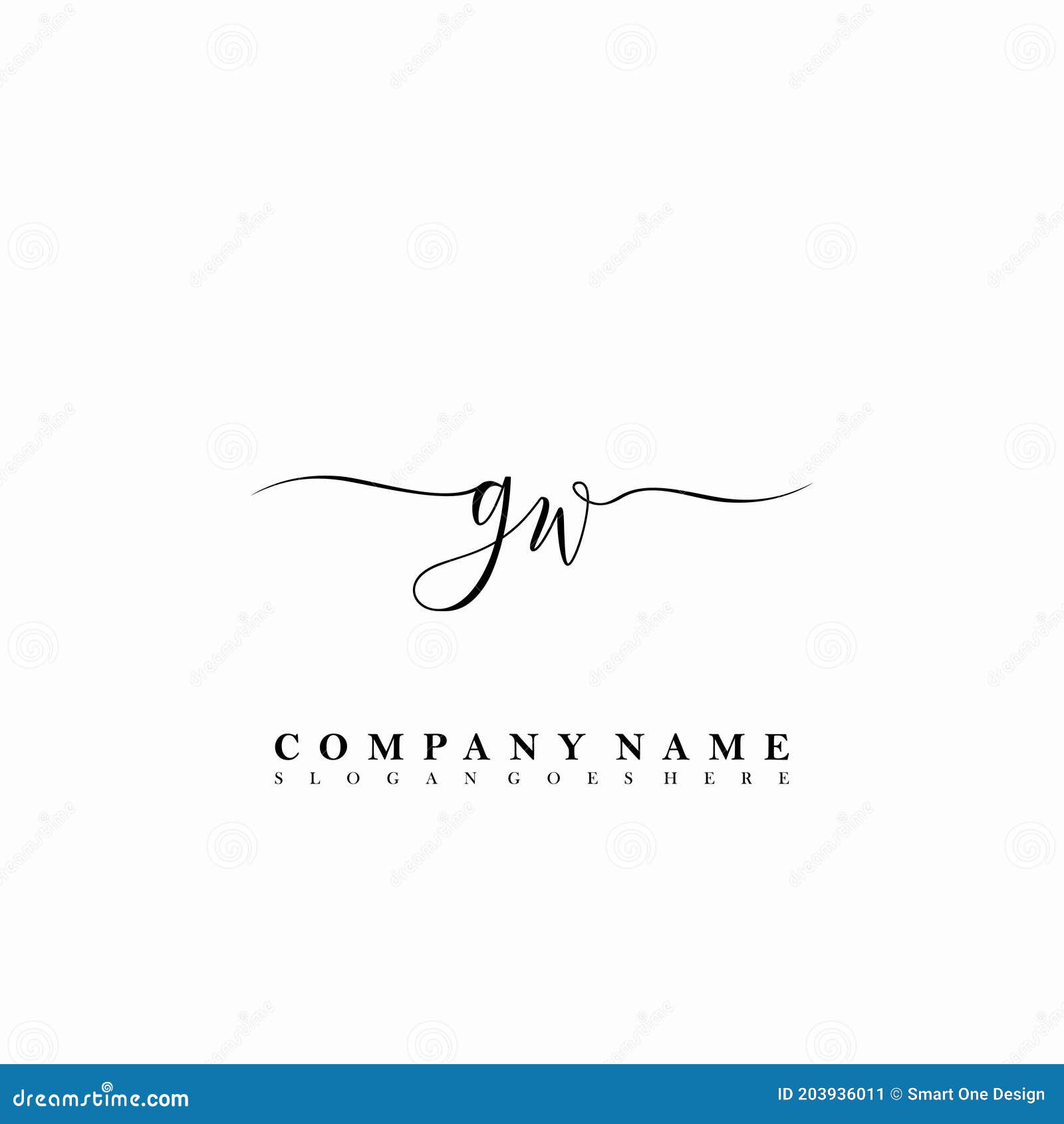Initial Letter GW Beauty Handwriting Logo Vector Stock Vector ...