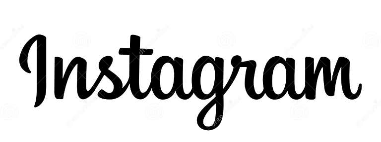 Instagram Text Logo - Vector - Black Silhouette Font - Isolated. Latest ...