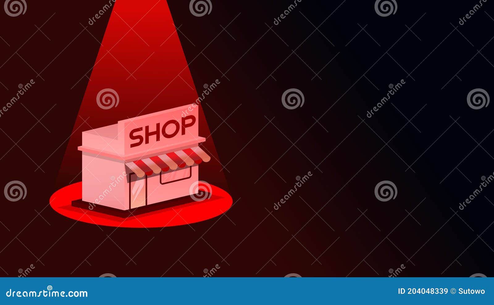 Icon Shop Spotlight. Highlight Market. Business Metaphor. with Blank ...