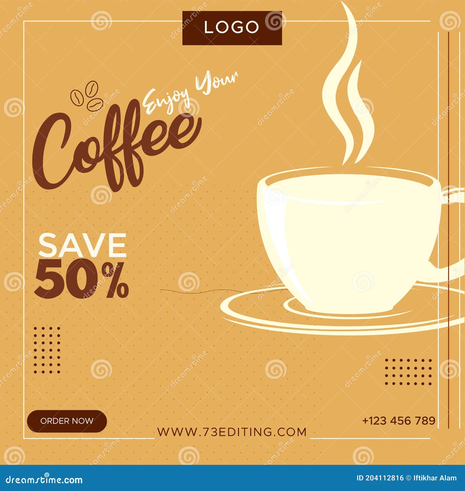 Coffee Shop Offer Menu Design Save 50 Coffee Stock Illustration ...