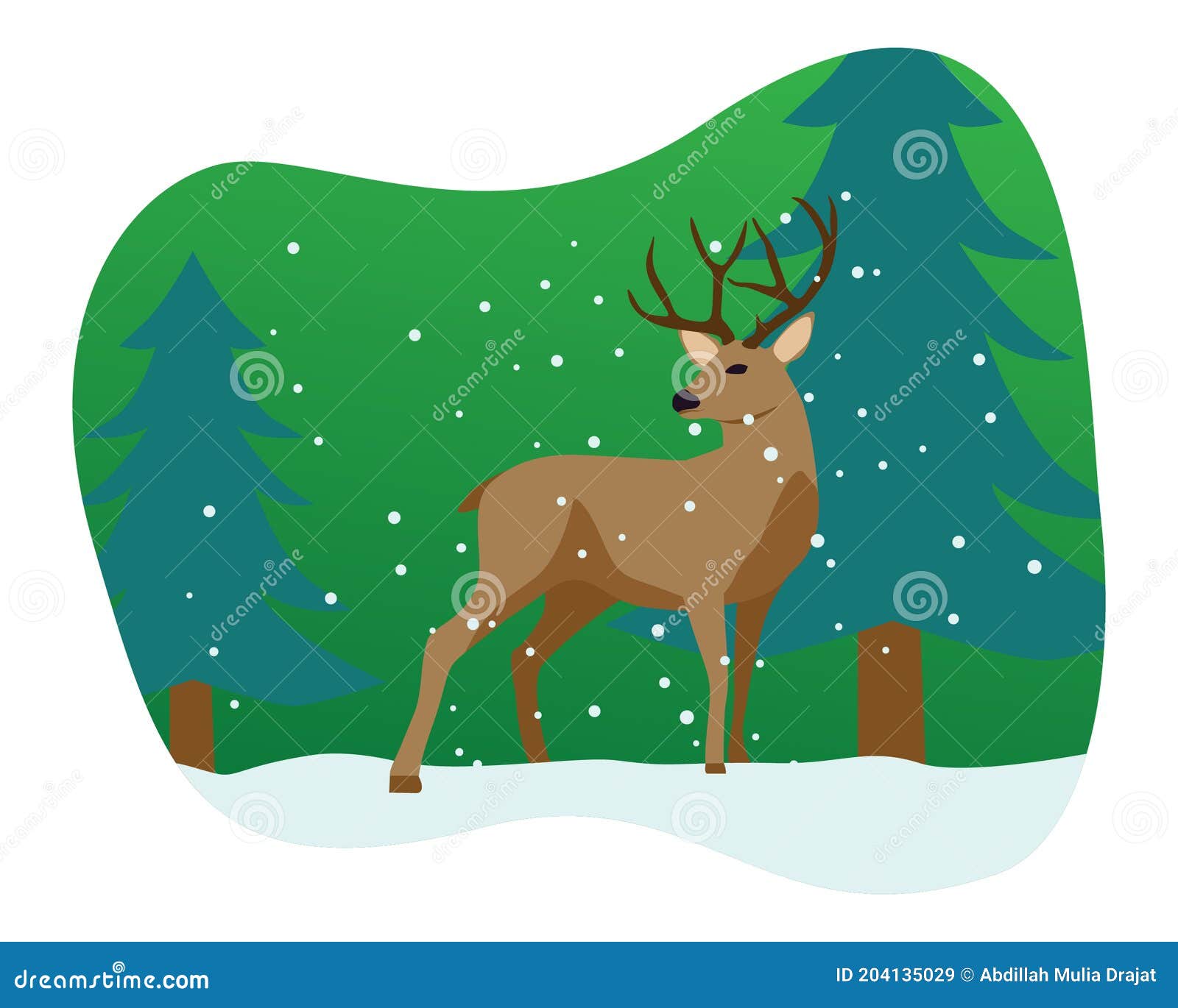A Male Raindeer Standing Rudolph Stock Vector - Illustration of ...