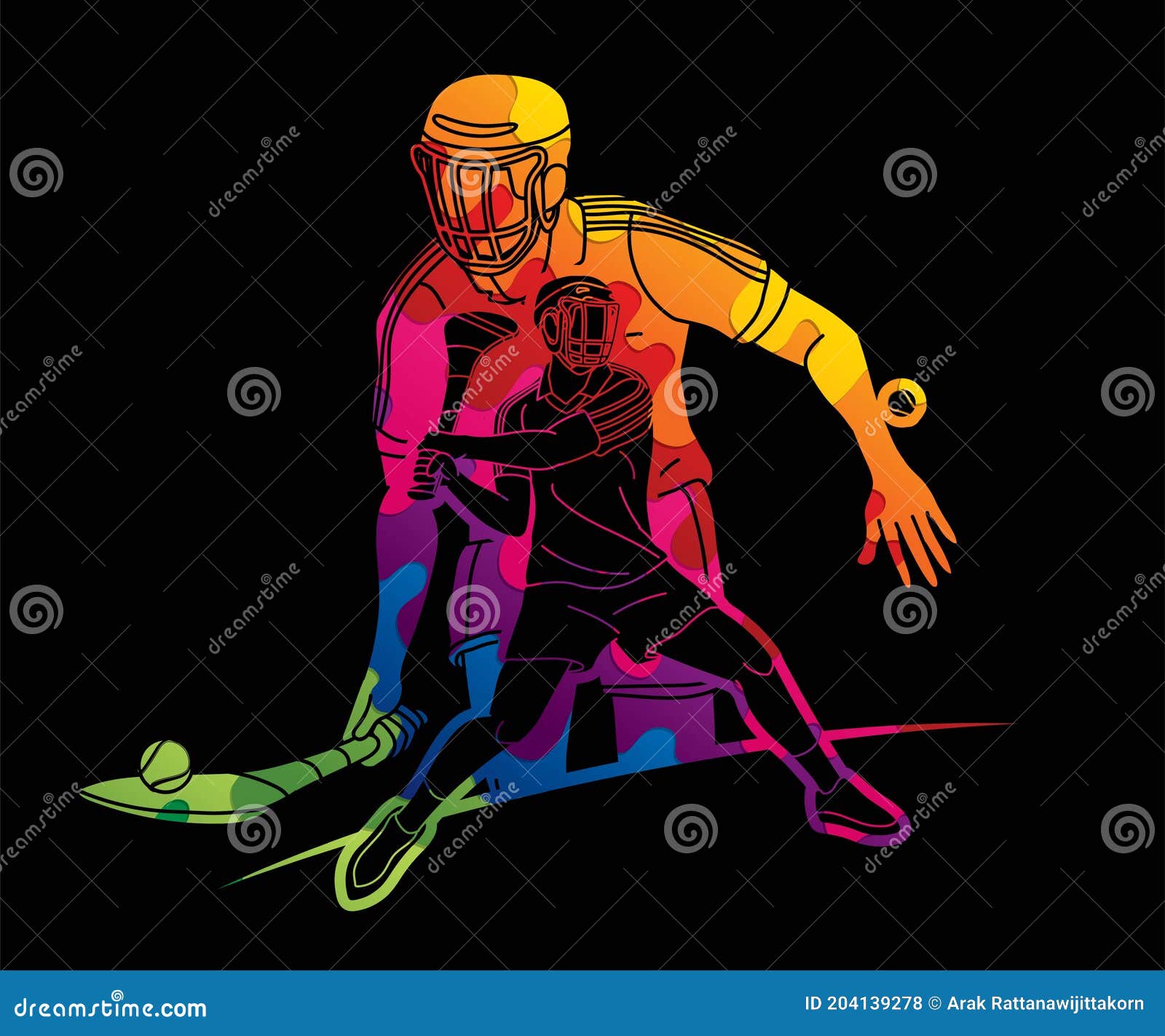 Irish Hurley Sport Cartoon Graphic Vector | CartoonDealer.com #233578704