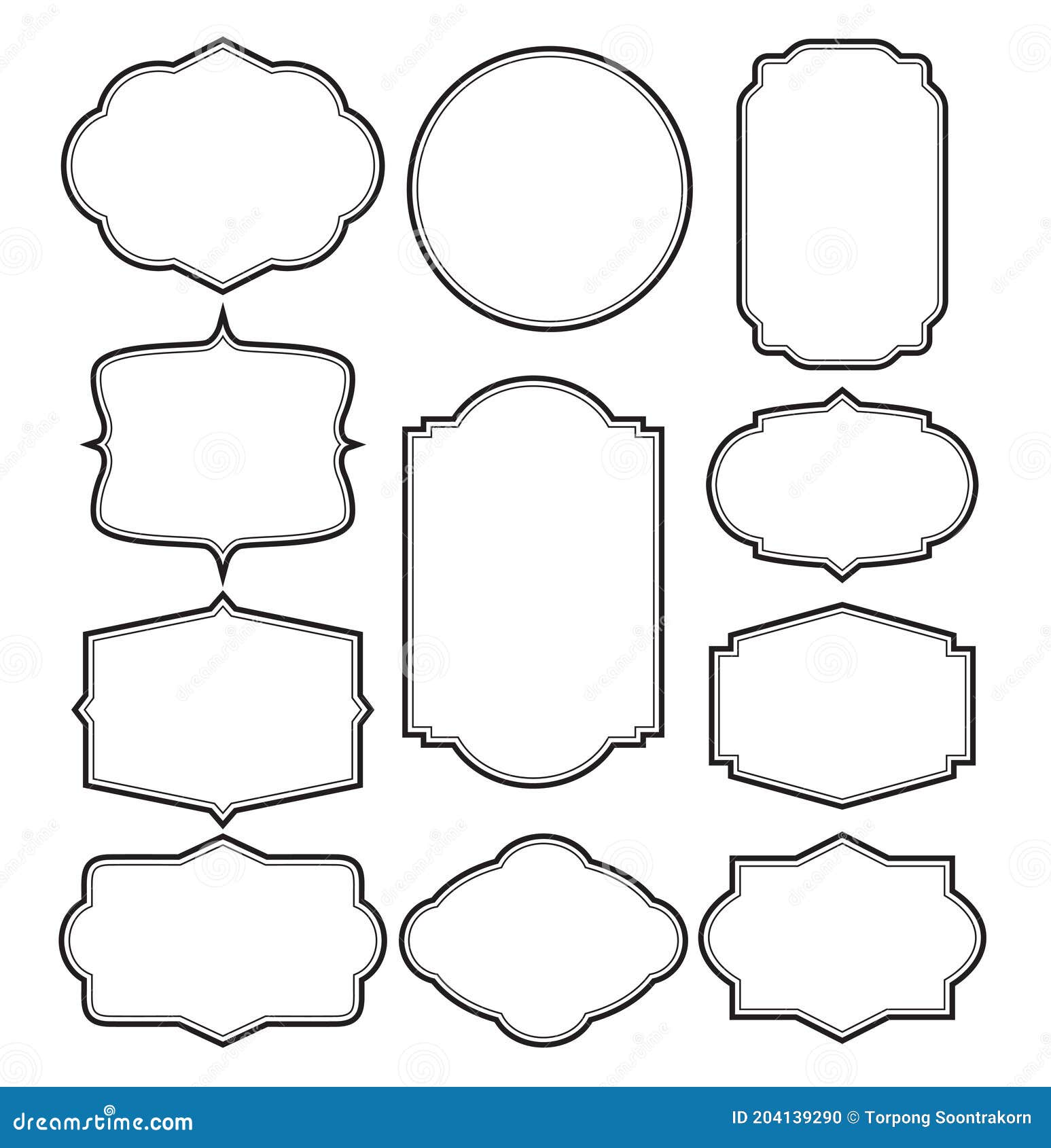 Set of Frames Border Design Stock Vector - Illustration of frames ...