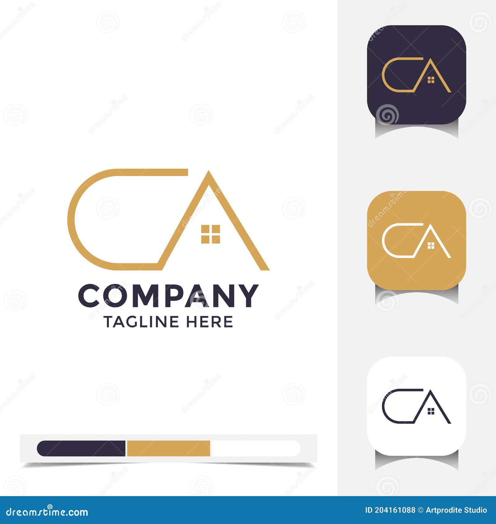 Logo Design of Real Estate Initial CA Stock Vector - Illustration of ...