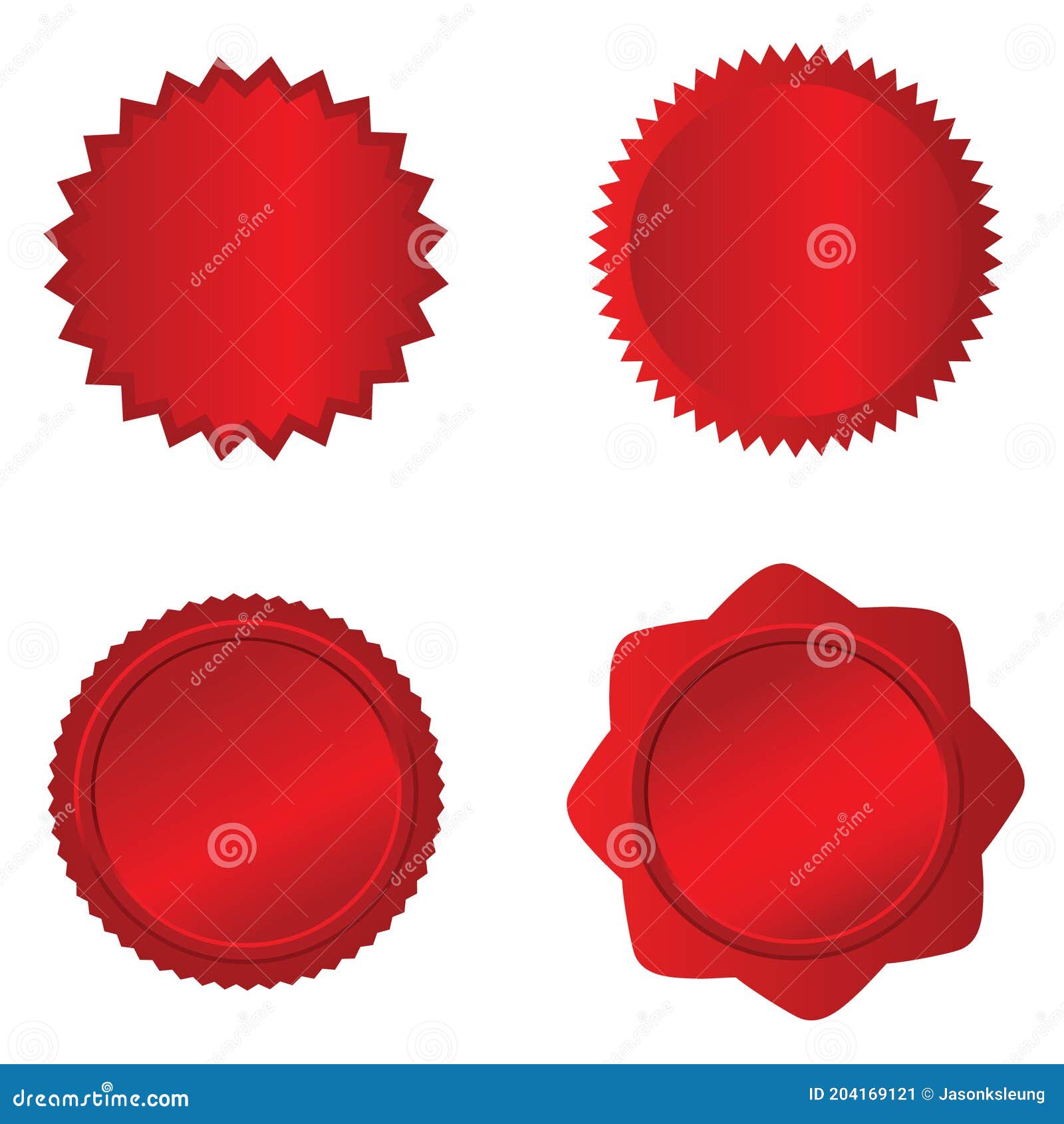 Red Badge Set4 Stock Vector Stock Vector - Illustration of starburst ...