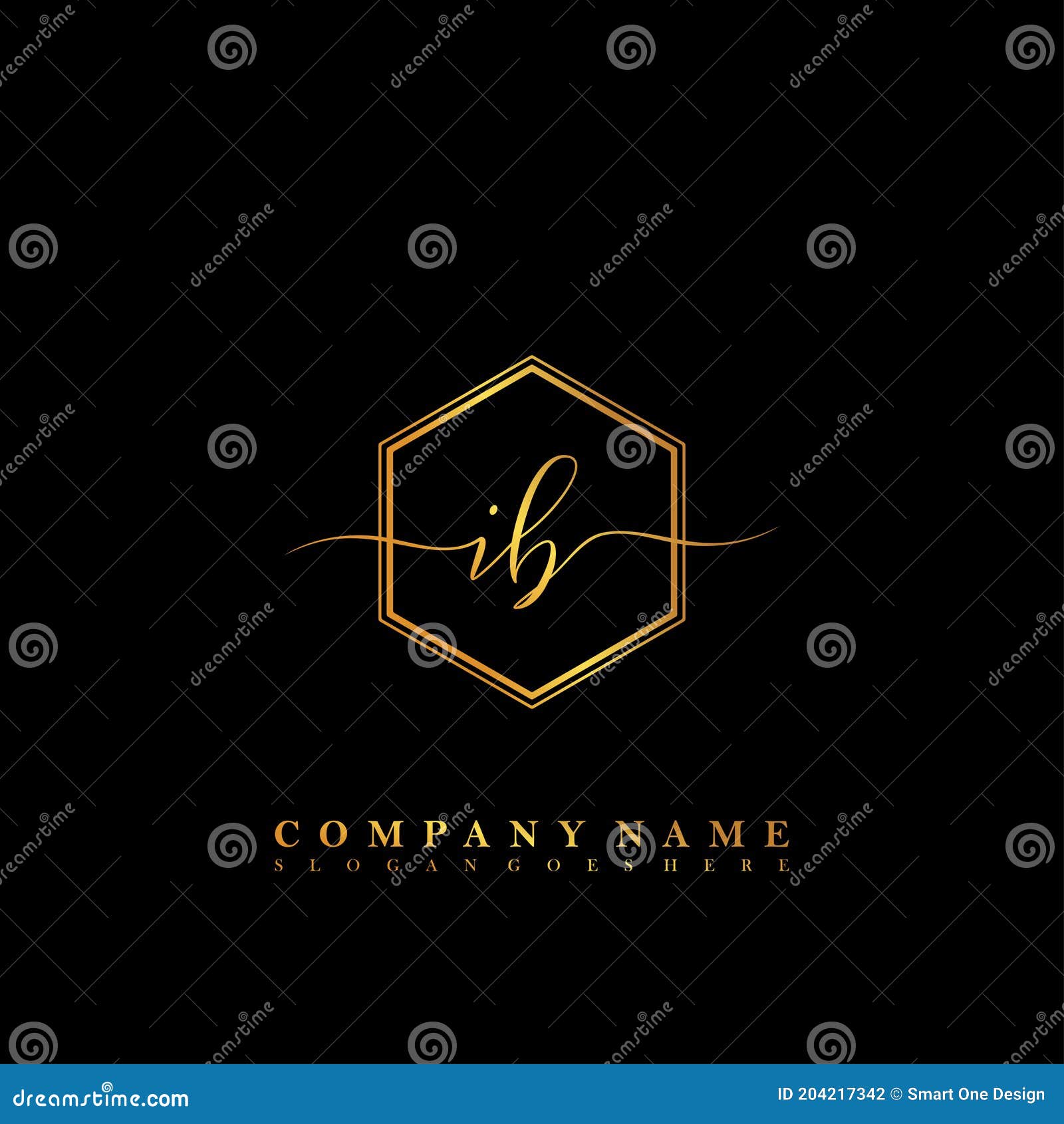 Initial Letter IB Beauty Handwriting Logo Vector Stock Vector ...