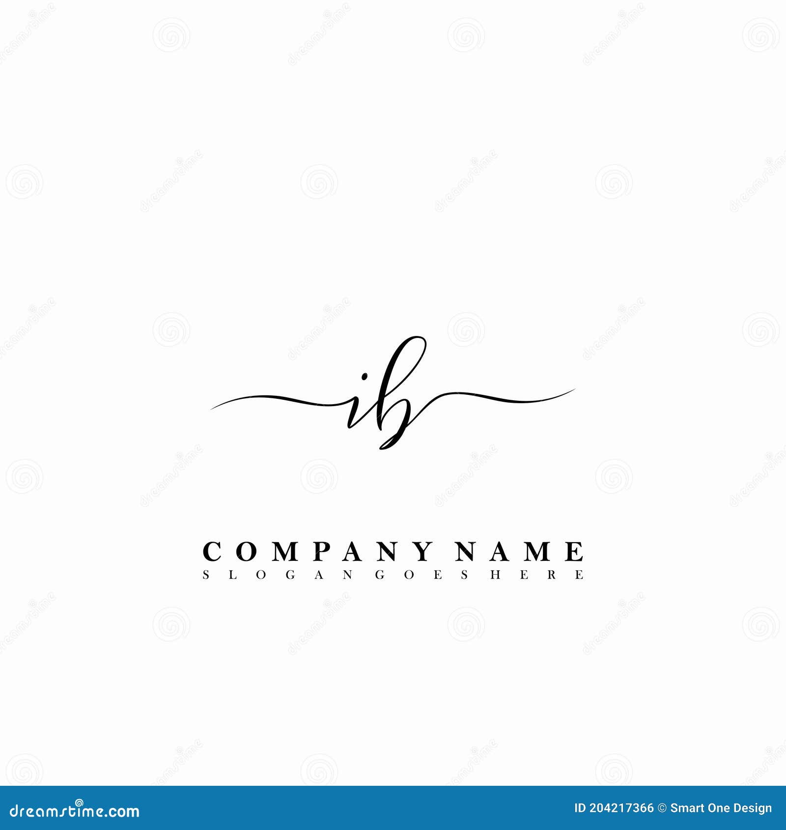 Initial Letter IB Beauty Handwriting Logo Vector Stock Vector ...