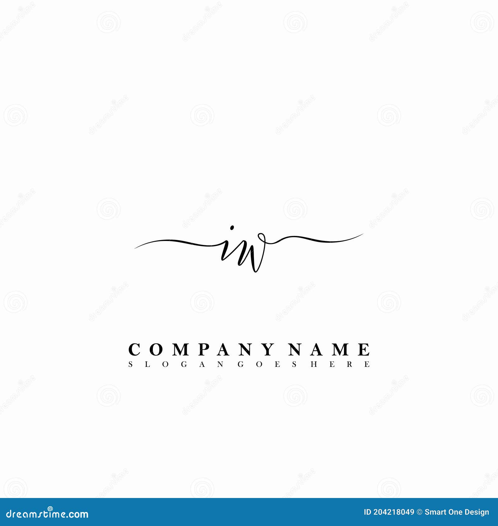 Initial Letter IW Beauty Handwriting Logo Vector Stock Vector ...