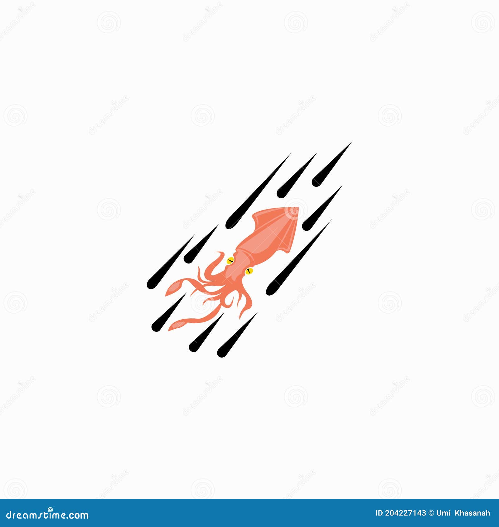 Squid logo fish stock vector. Illustration of ocean - 204227143