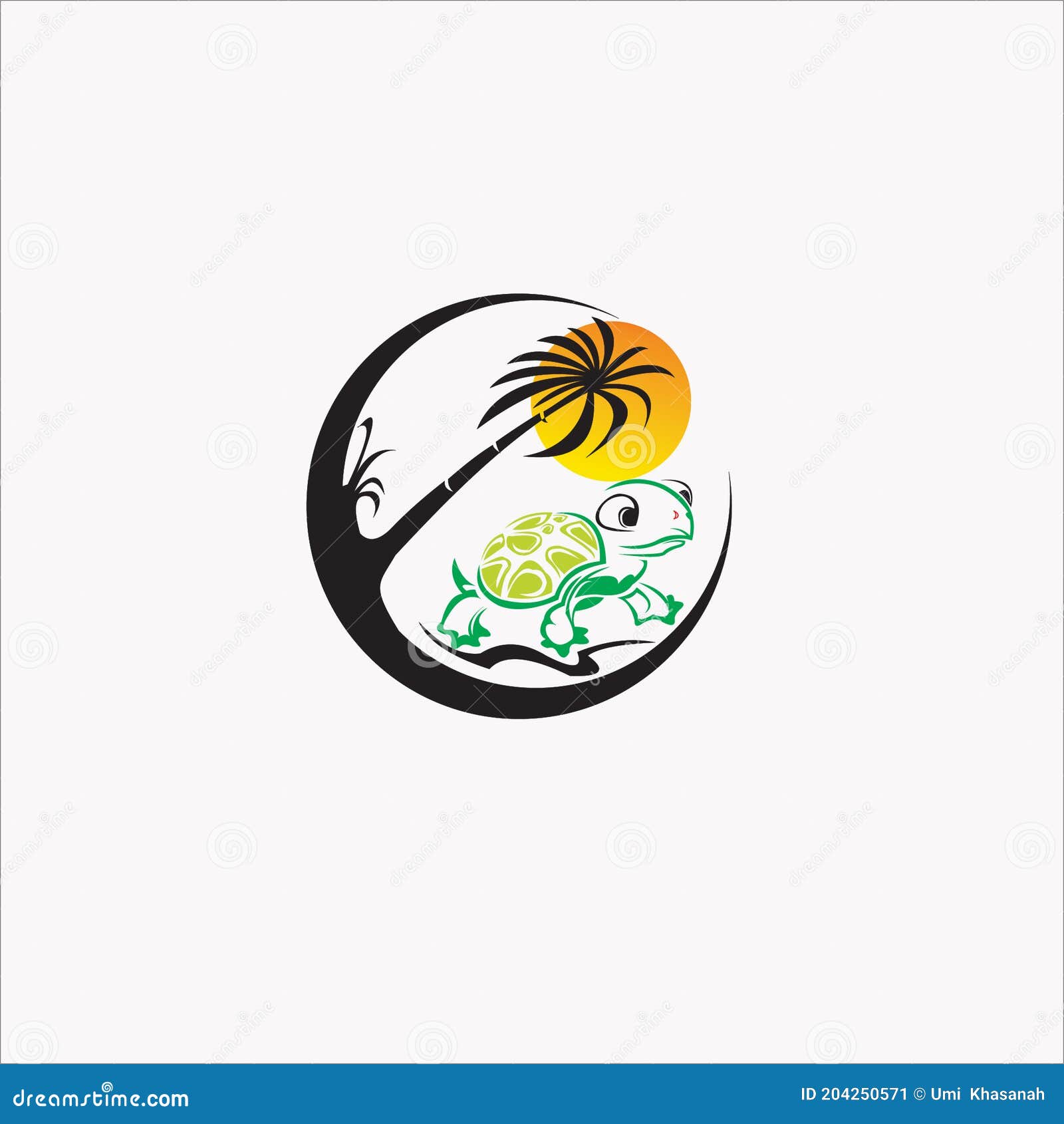 Turtle and tree logo stock vector. Illustration of ecology - 204250571