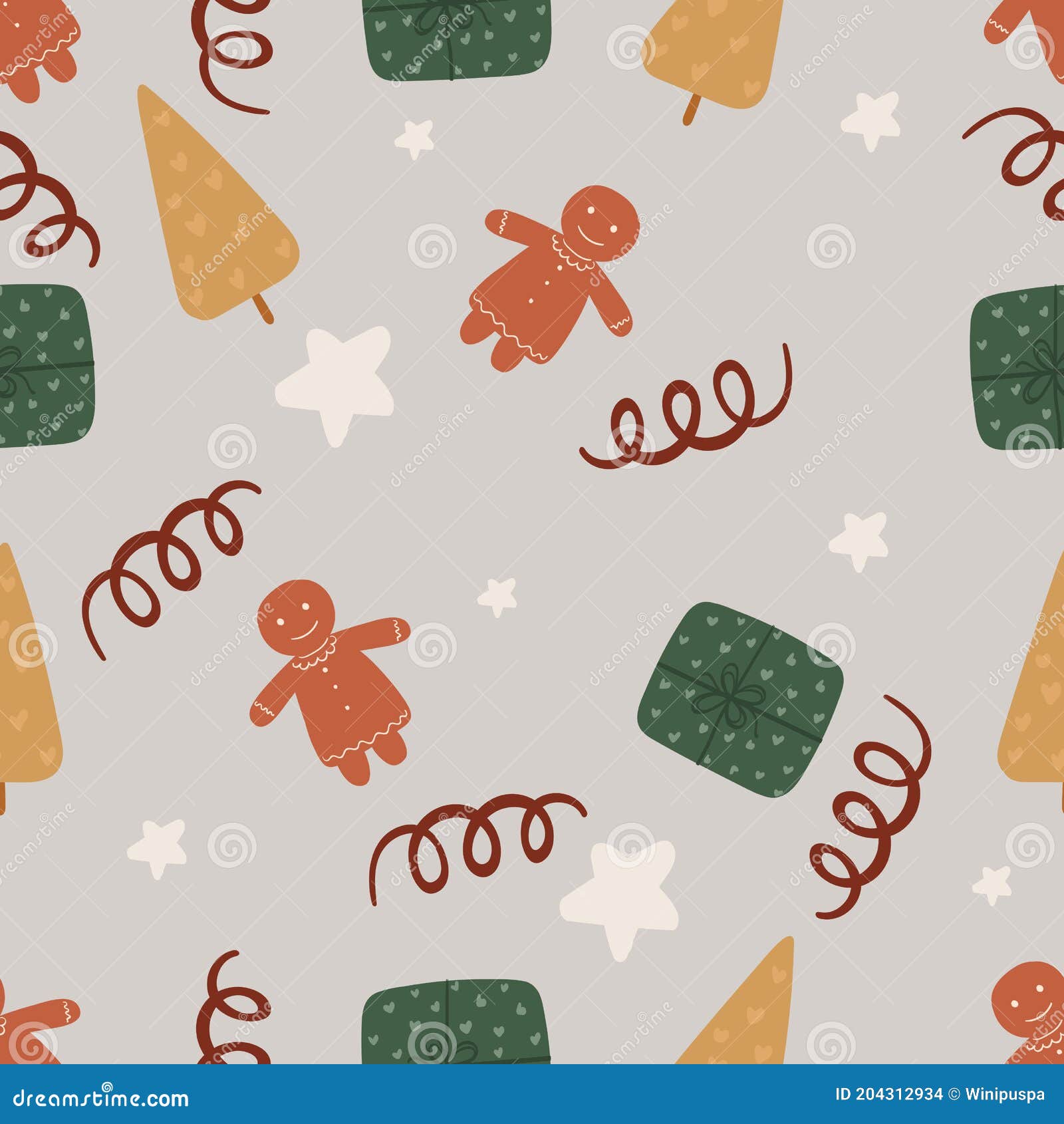 Christmas Seamless Pattern. Cute Seamless Pattern for Fabric Design ...