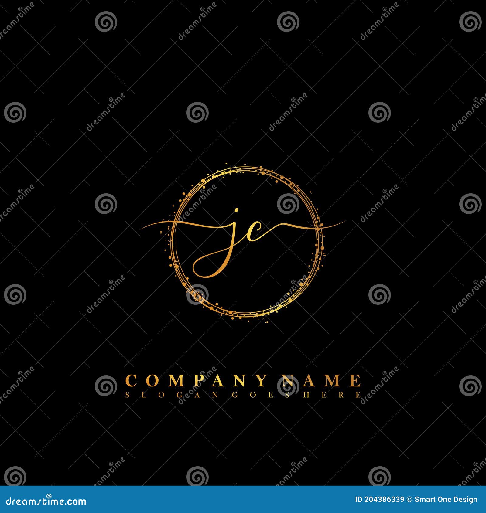 Initial Letter JC Beauty Handwriting Logo Vector Stock Vector ...